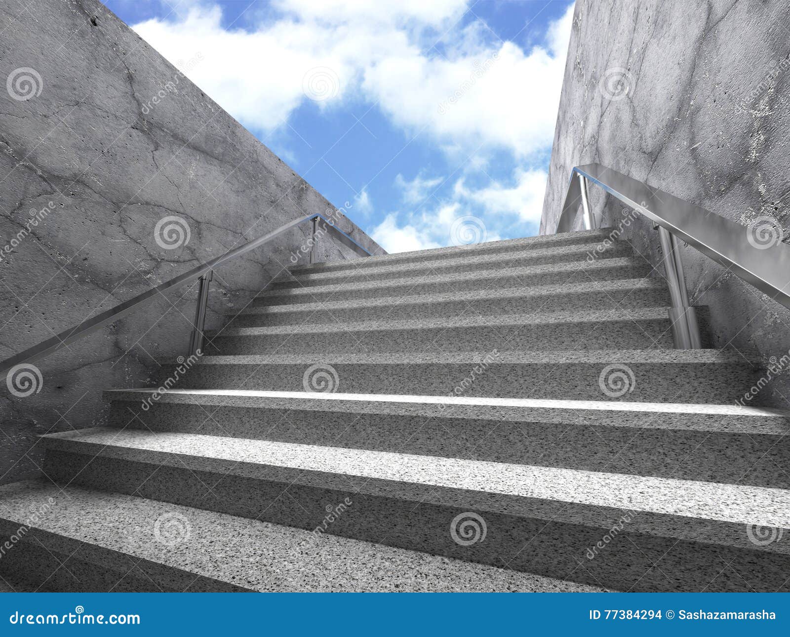 Laddertrap Langs Concrete Muur Moderne Architectuur Backgr Stock Foto ...