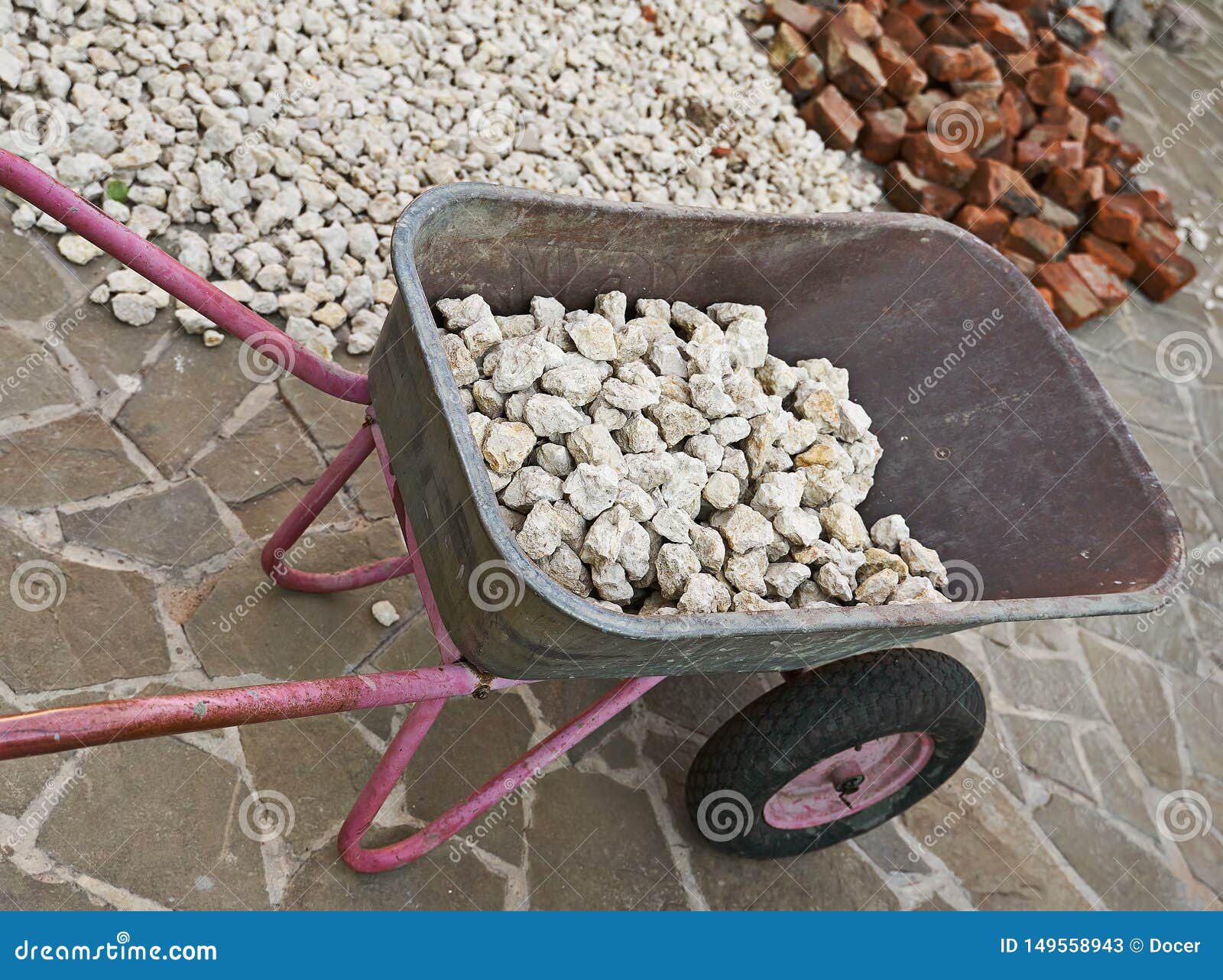 Laden Pram of Many Small Stones Stock Image - Image of full, outdoor ...