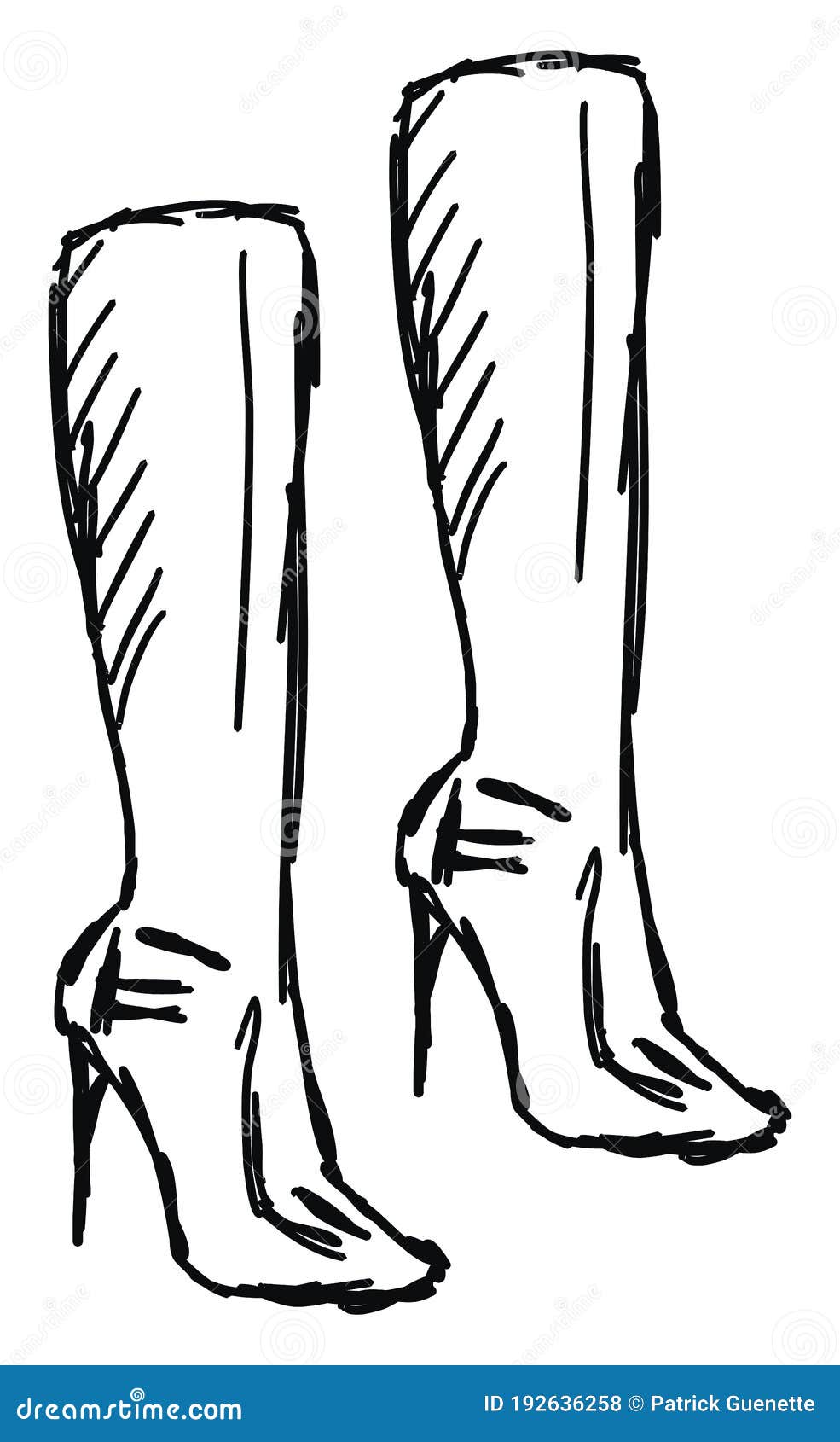 Ladies Boots Sketch, Illustration, Vector Stock Vector - Illustration ...