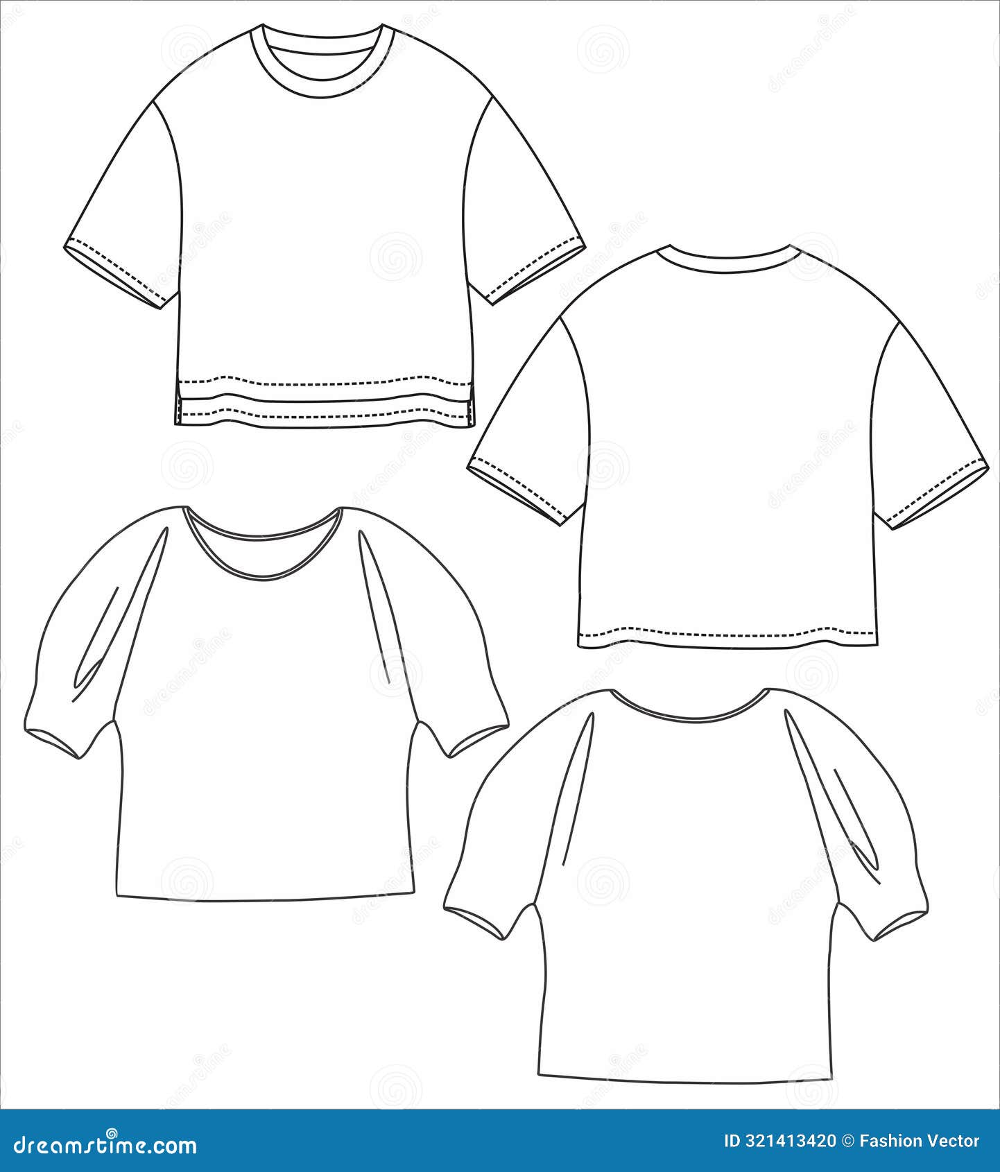 Ladies Crop Top Outline Artwork Design Vector Art Stock Vector ...