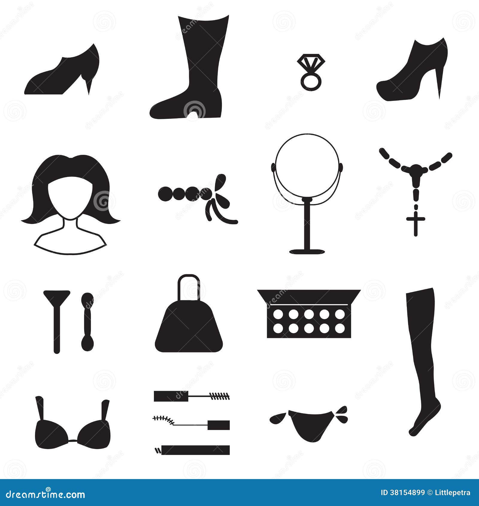 Ladies icons stock illustration. Illustration of diamond - 38154899