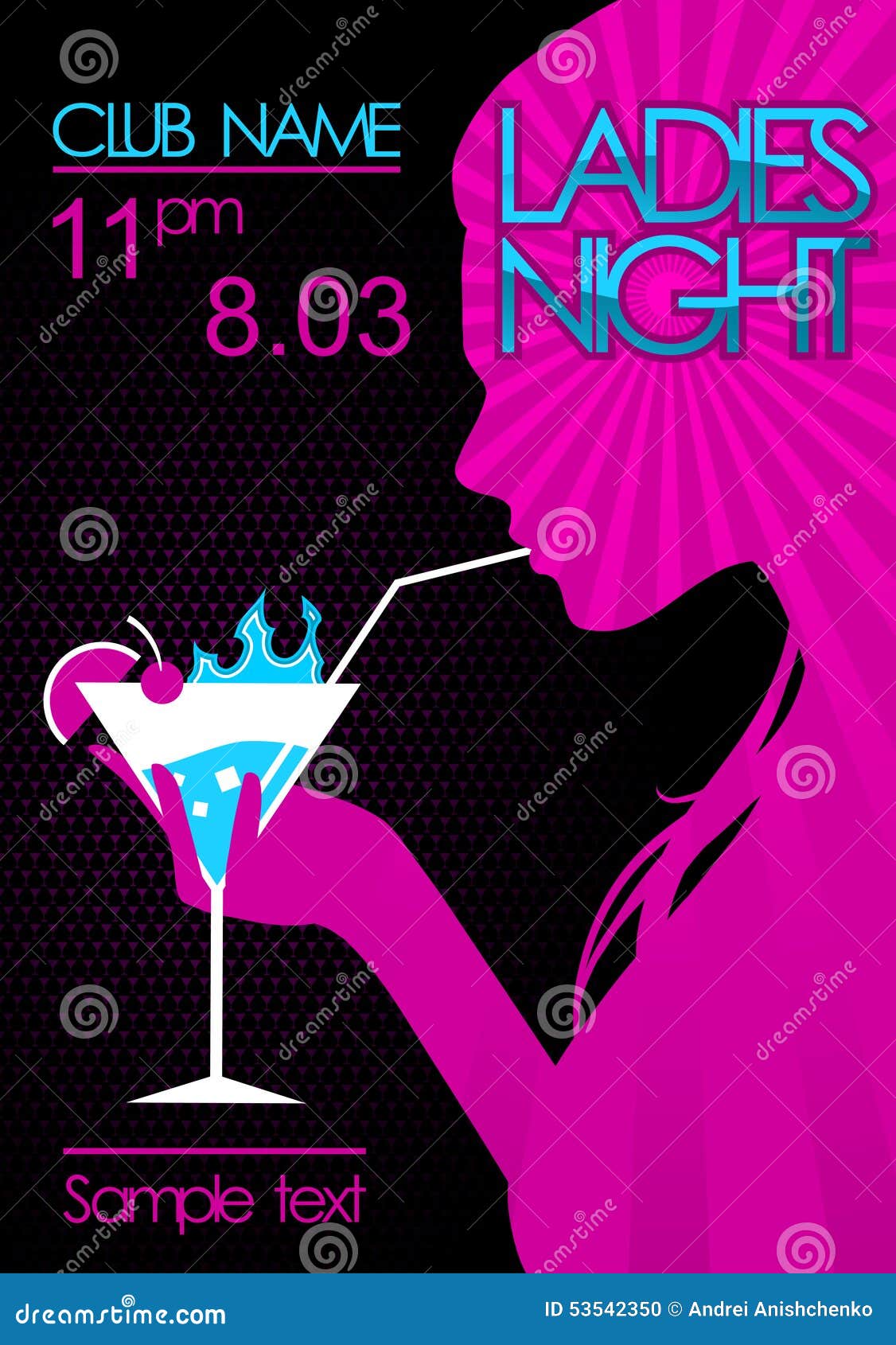 Ladies night banner stock vector. Illustration of cover - 53542350
