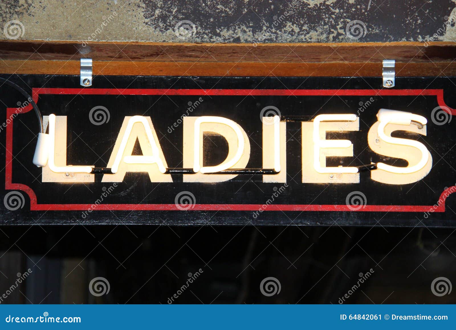 Ladies Retro Lighting Sign Old Stock Image - Image of walking, vintage ...