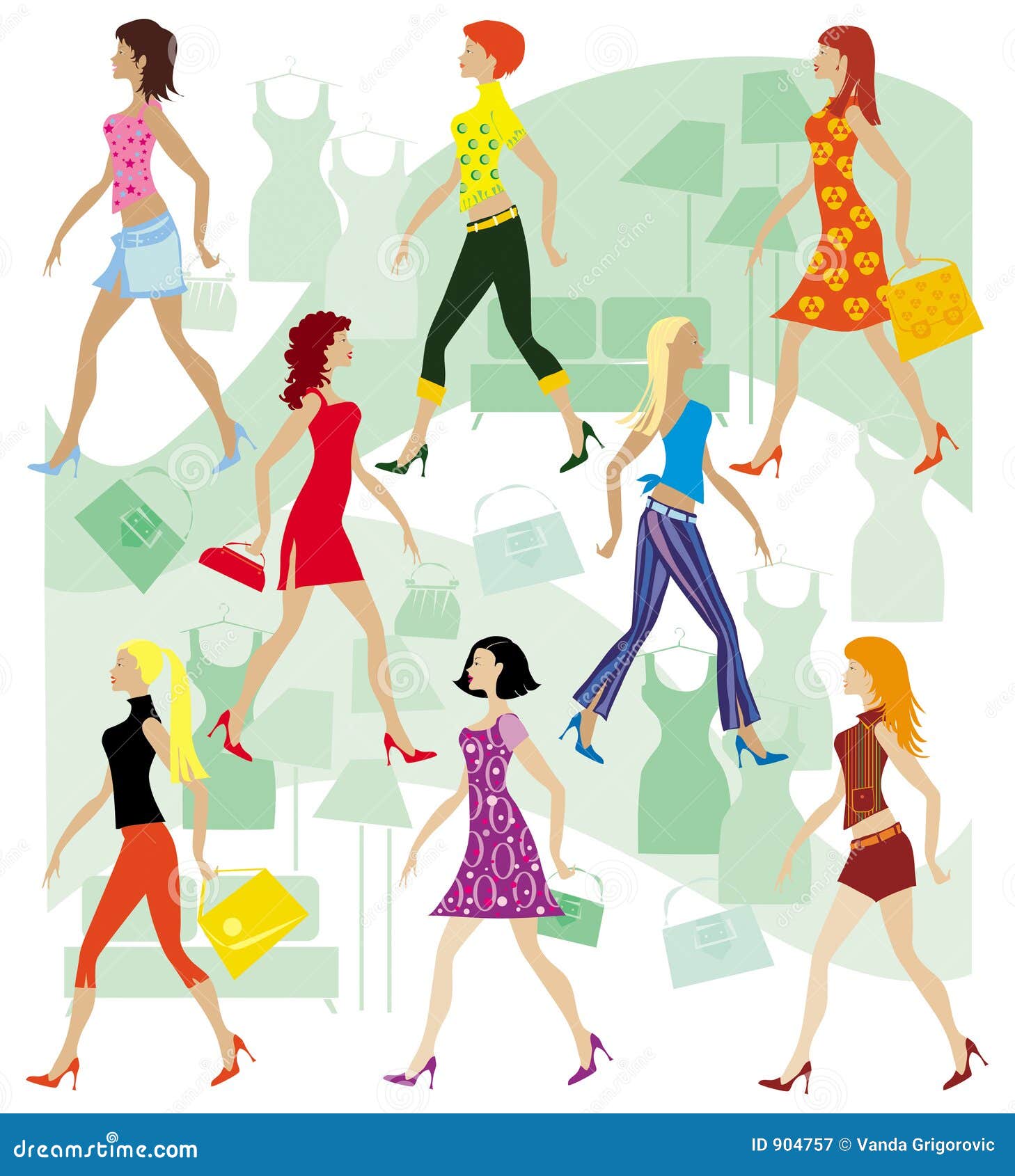 Walking Ladies Stock Illustrations – 900 Walking Ladies Stock ...
