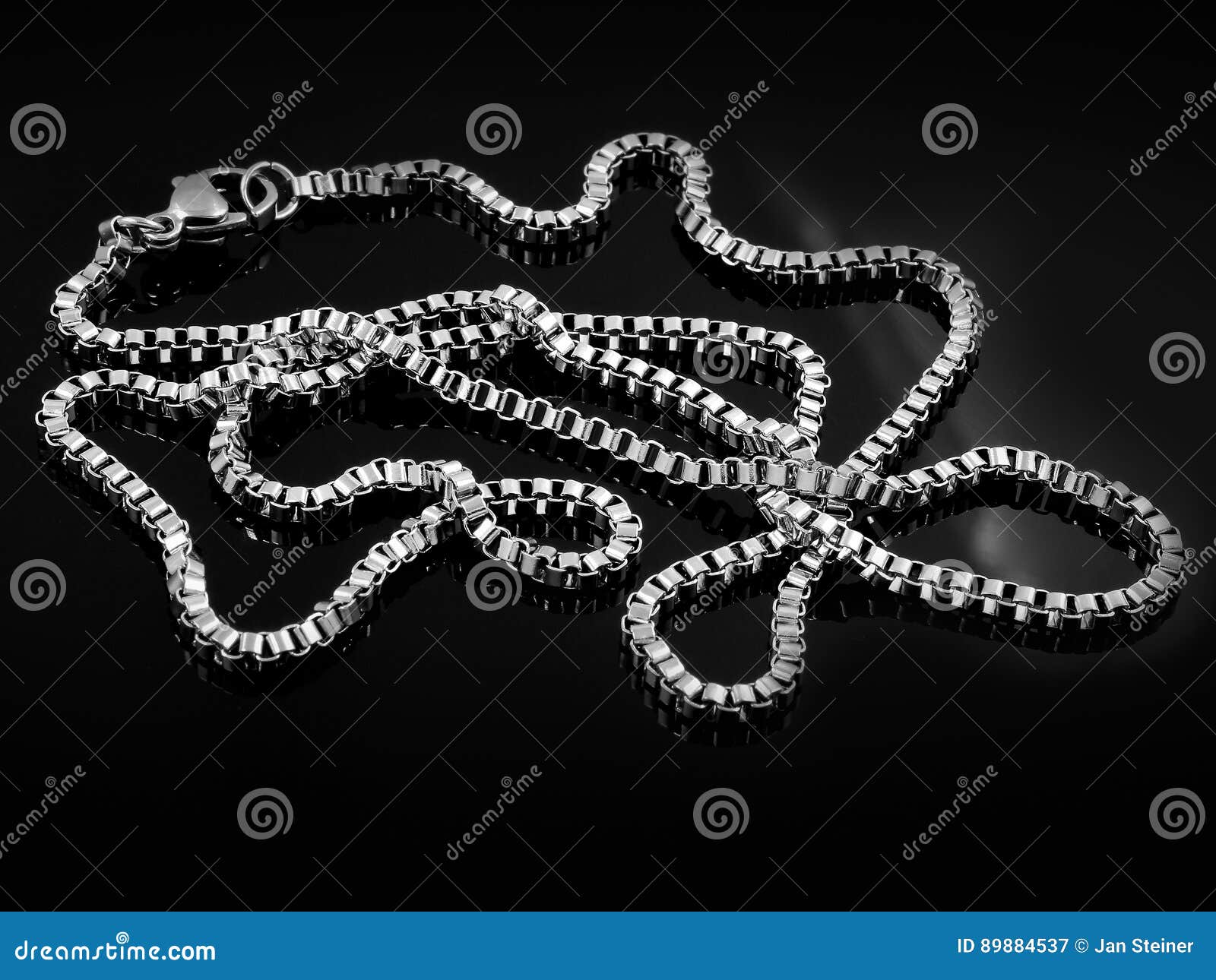Ladies Silver Chain on Neck Stock Image - Image of studio, closeup ...
