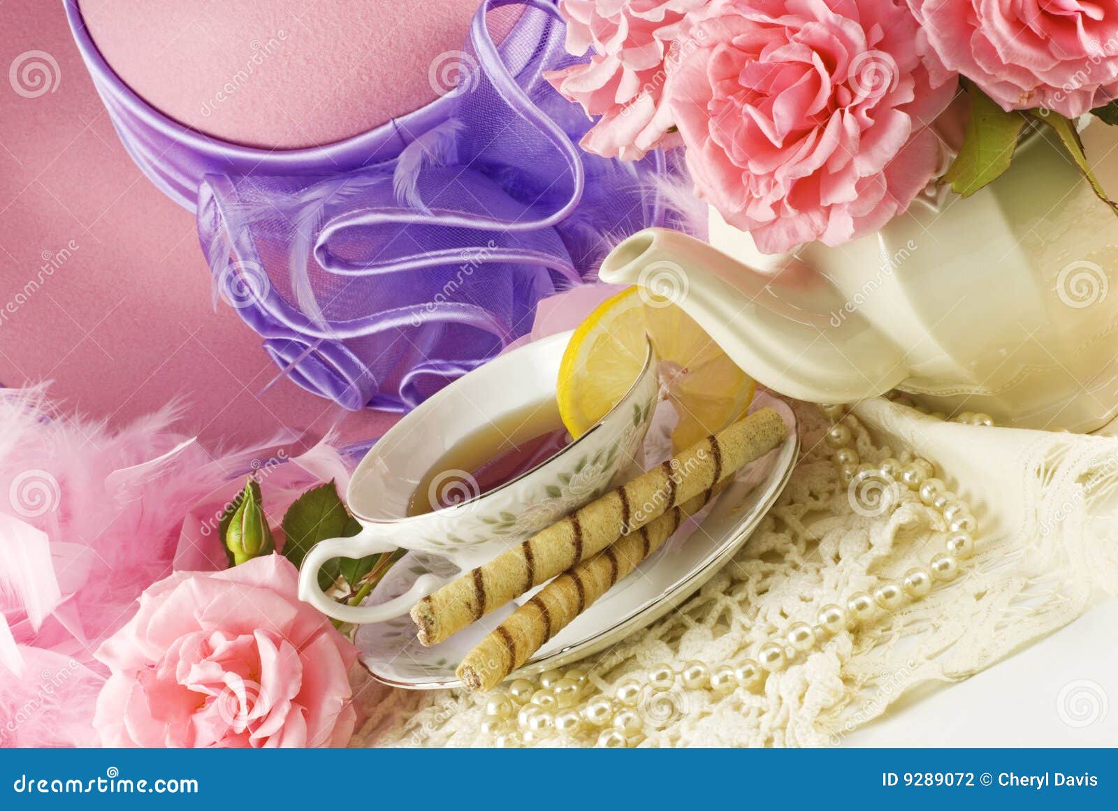 Ladies Tea Party stock photo. Image of pearls, diagonal - 9289072