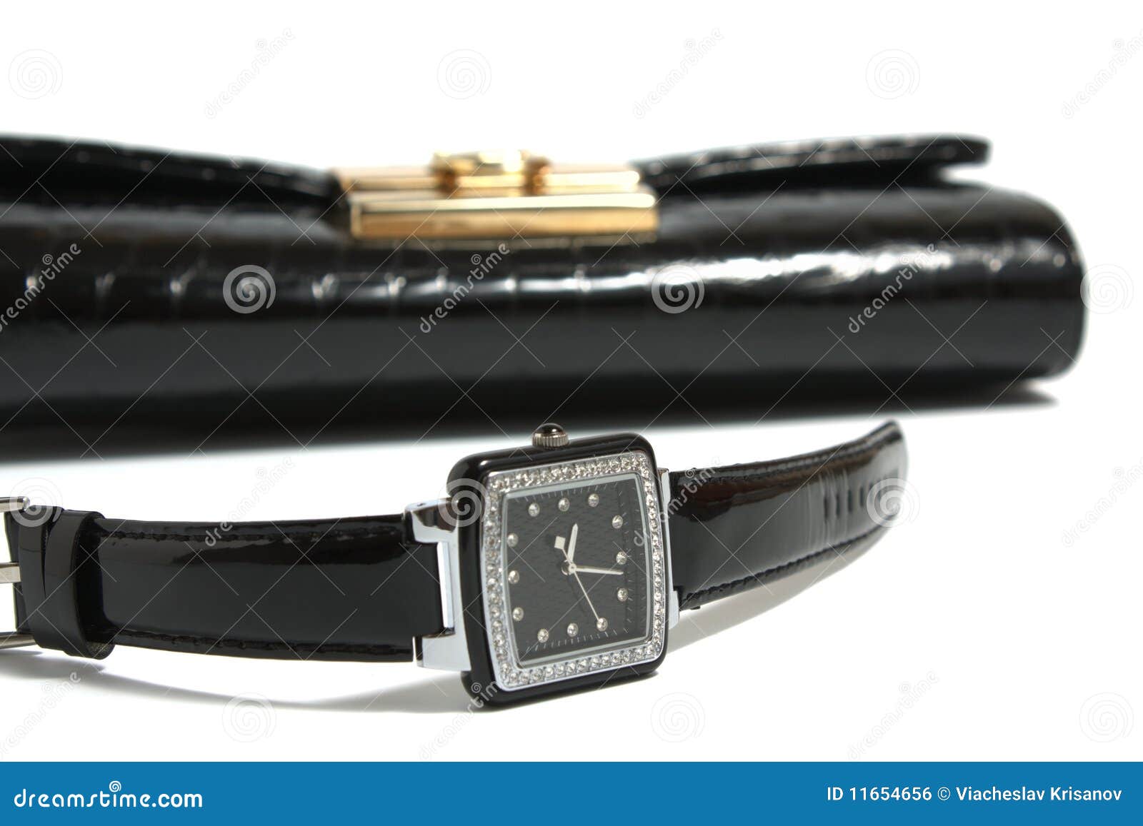 Ladies watch and handbag stock photo. Image of number - 11654656