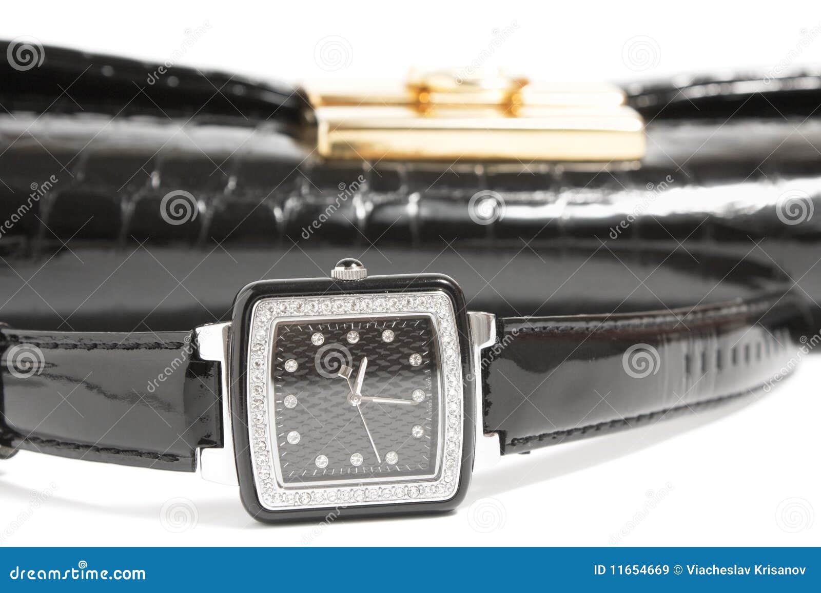 Ladies watch and handbag stock image. Image of metal - 11654669