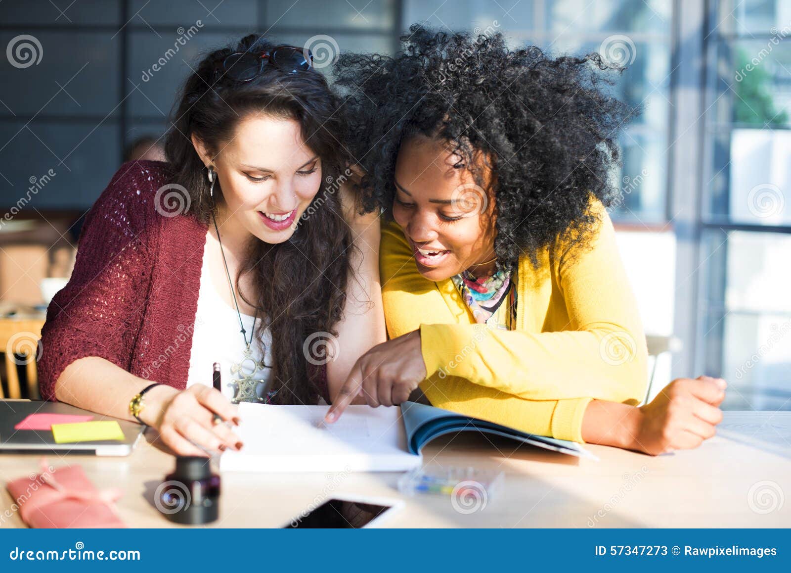 Ladies Women Working Together Project Concept Stock Image - Image of ...
