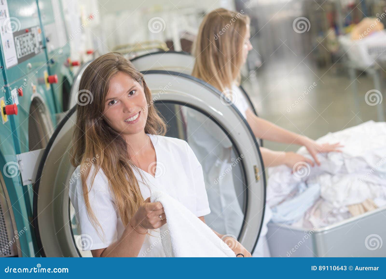 Ladies Working in Professional Laundry Stock Image - Image of ...