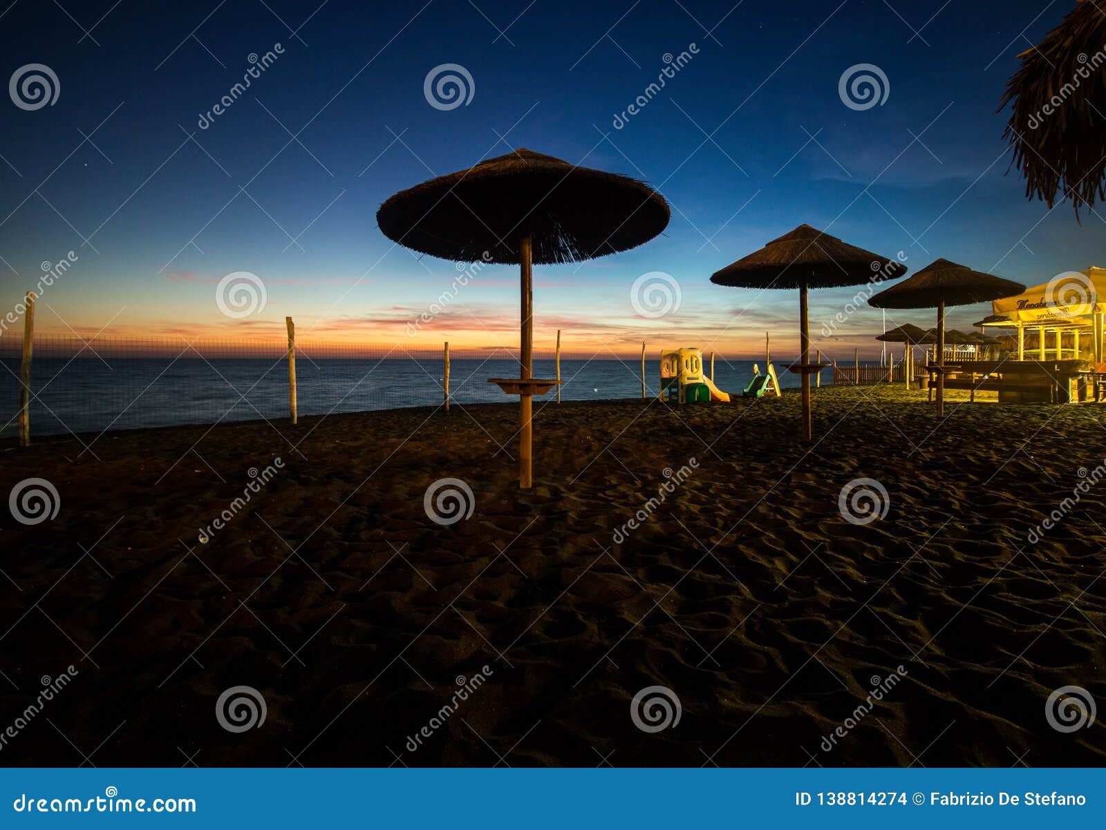Ladispoli Beach editorial stock image. Image of sunset - 138814274
