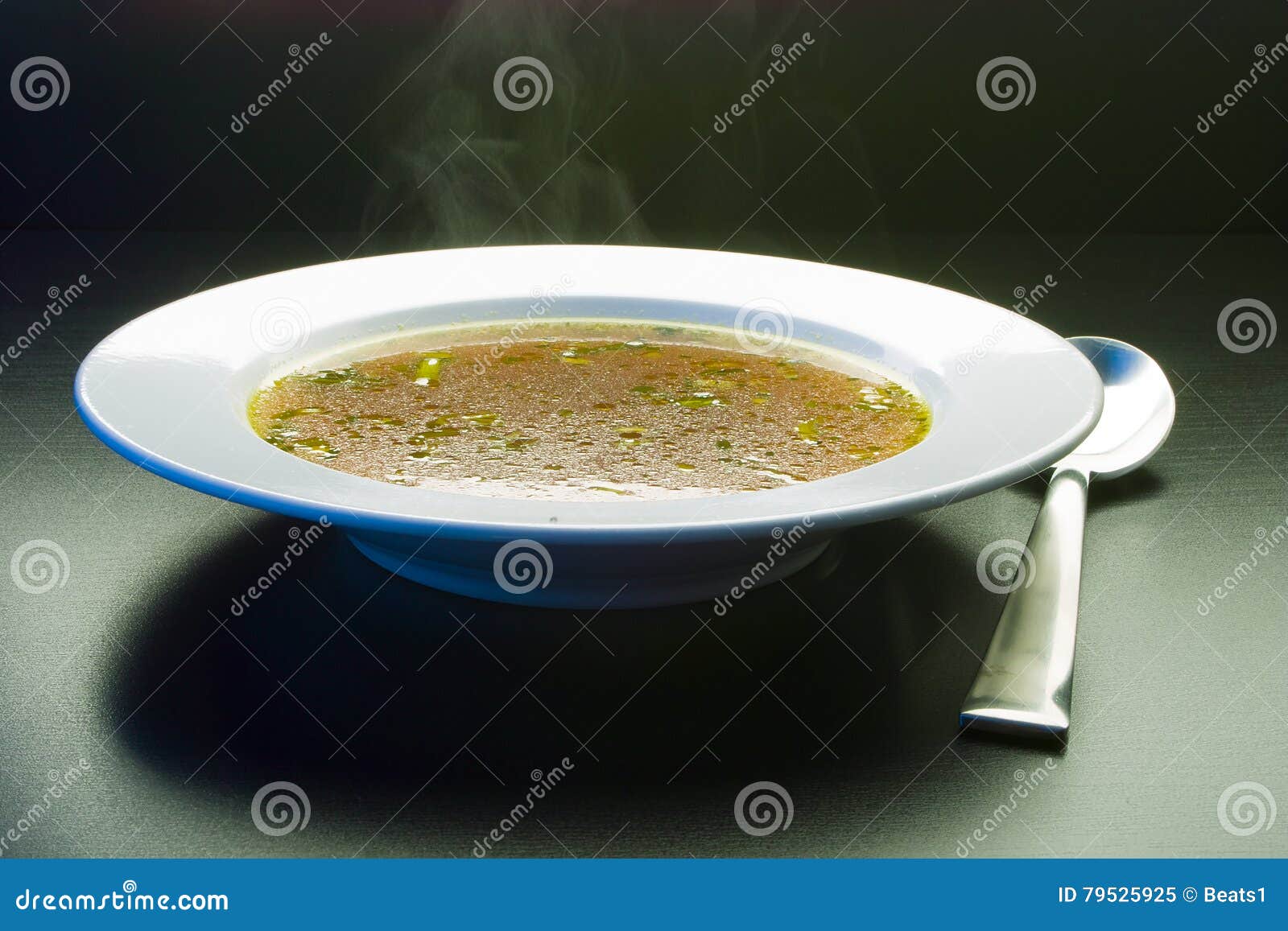 Ladle Broth To the Pan with the Broth Background Stock Image - Image of ...