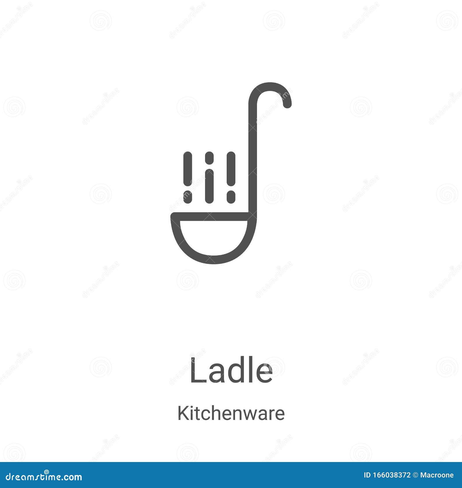 Ladle Icon Vector from Kitchenware Collection. Thin Line Ladle Outline ...