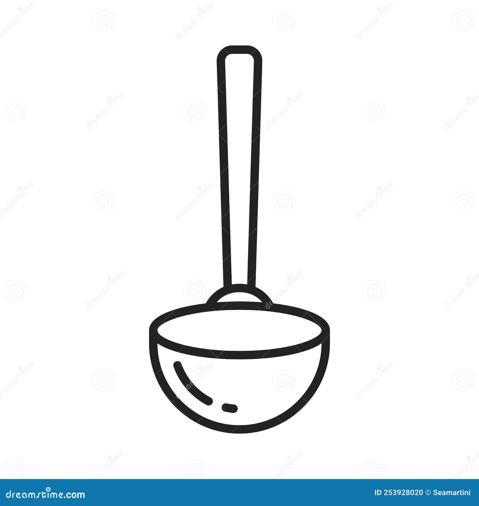 Ladle Line Icon, Kitchen Cooking Utensils Stock Vector - Illustration ...