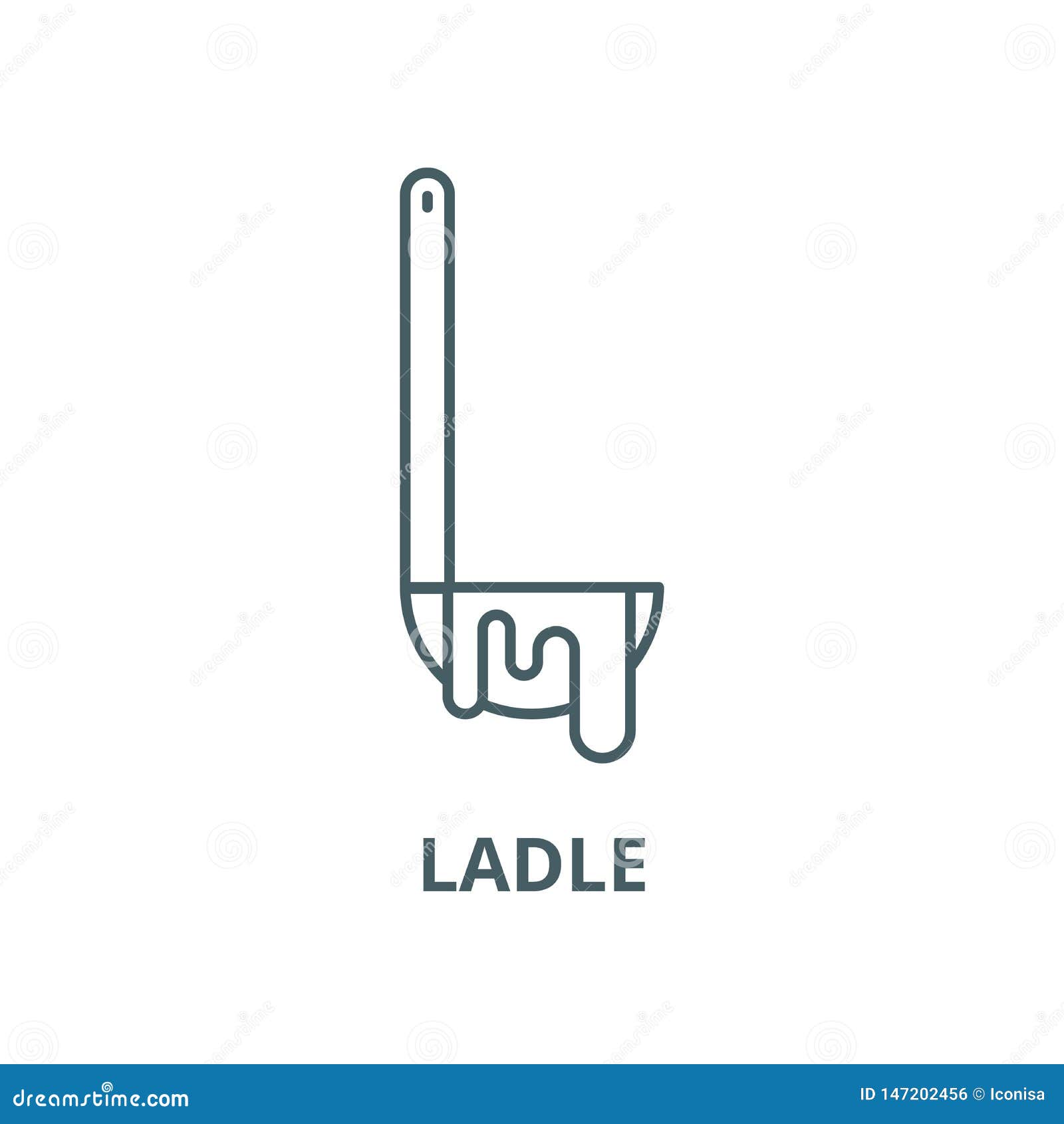 Ladle Vector Line Icon, Linear Concept, Outline Sign, Symbol Stock ...