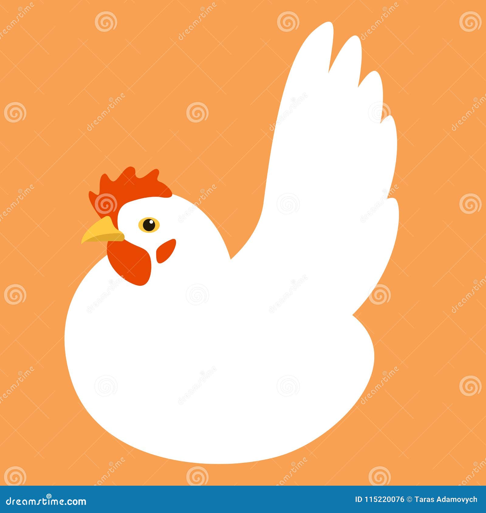 Lado Plano Del Perfil Del Estilo Del Ejemplo Del Vector Del Pollo ...