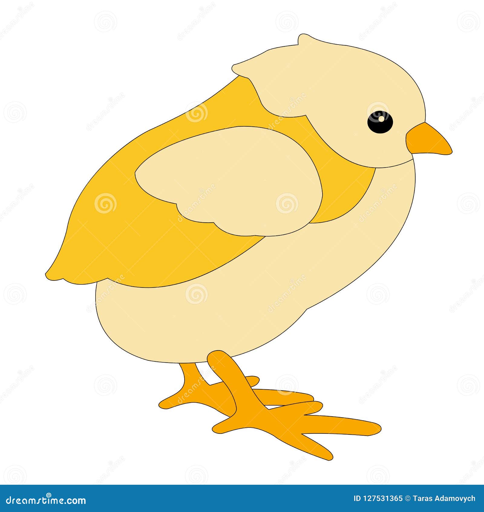 Lado Plano Del Perfil Del Estilo Del Ejemplo Del Vector Del Pollo ...