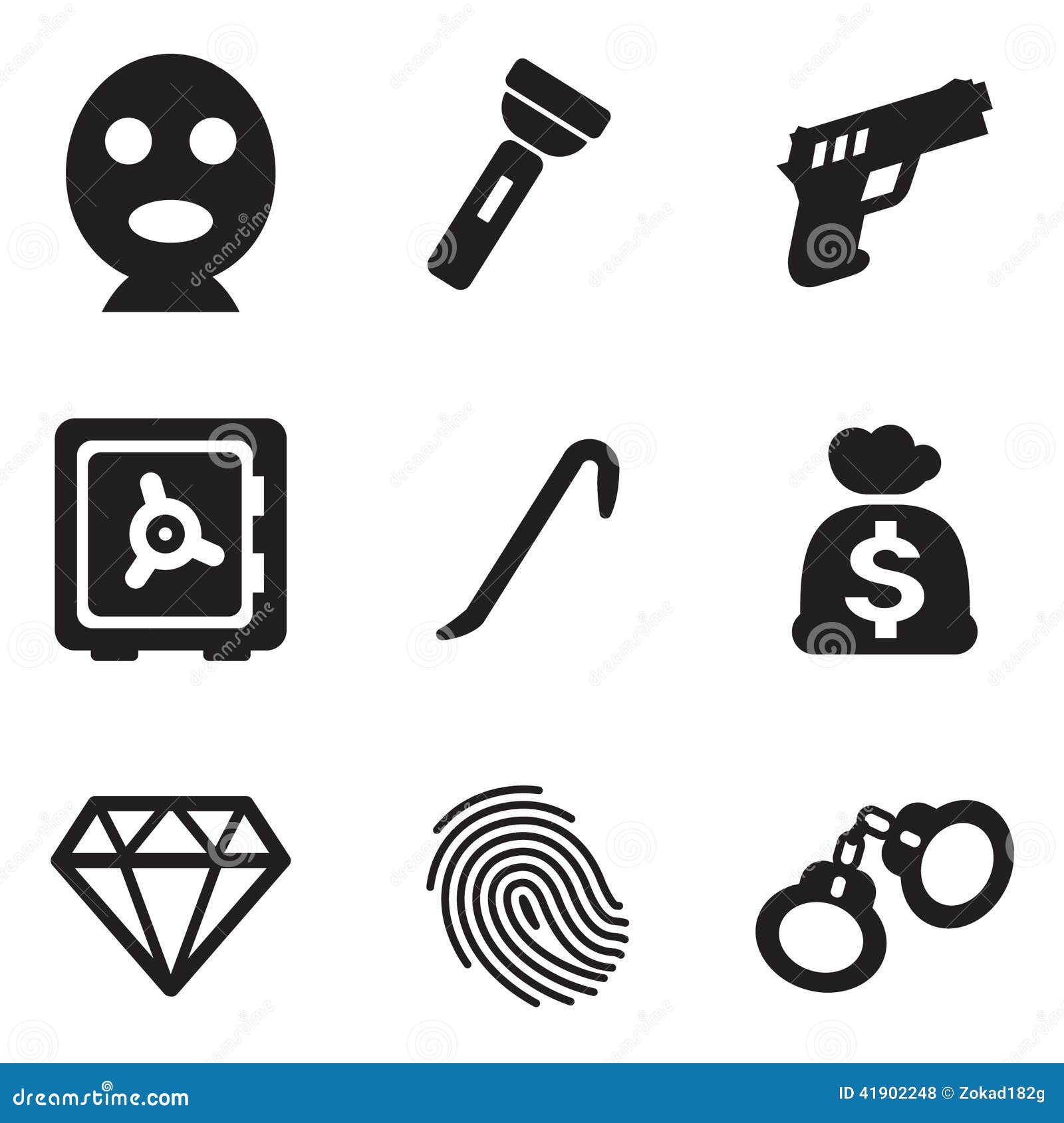 Ladrón Icons ilustración del vector. Ilustración de manillas - 41902248