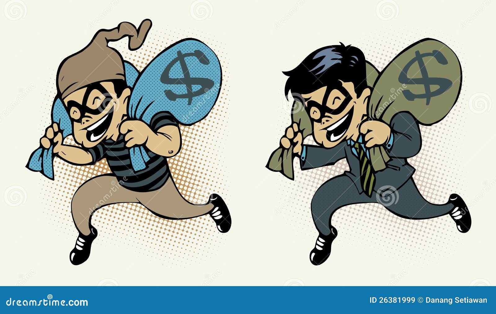 Ladrón que roba el dinero ilustración del vector. Ilustración de rayado ...