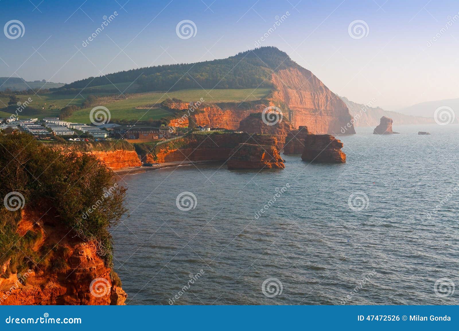 Ladram Bay in Devon, UK. stock photo. Image of stacks - 47472526