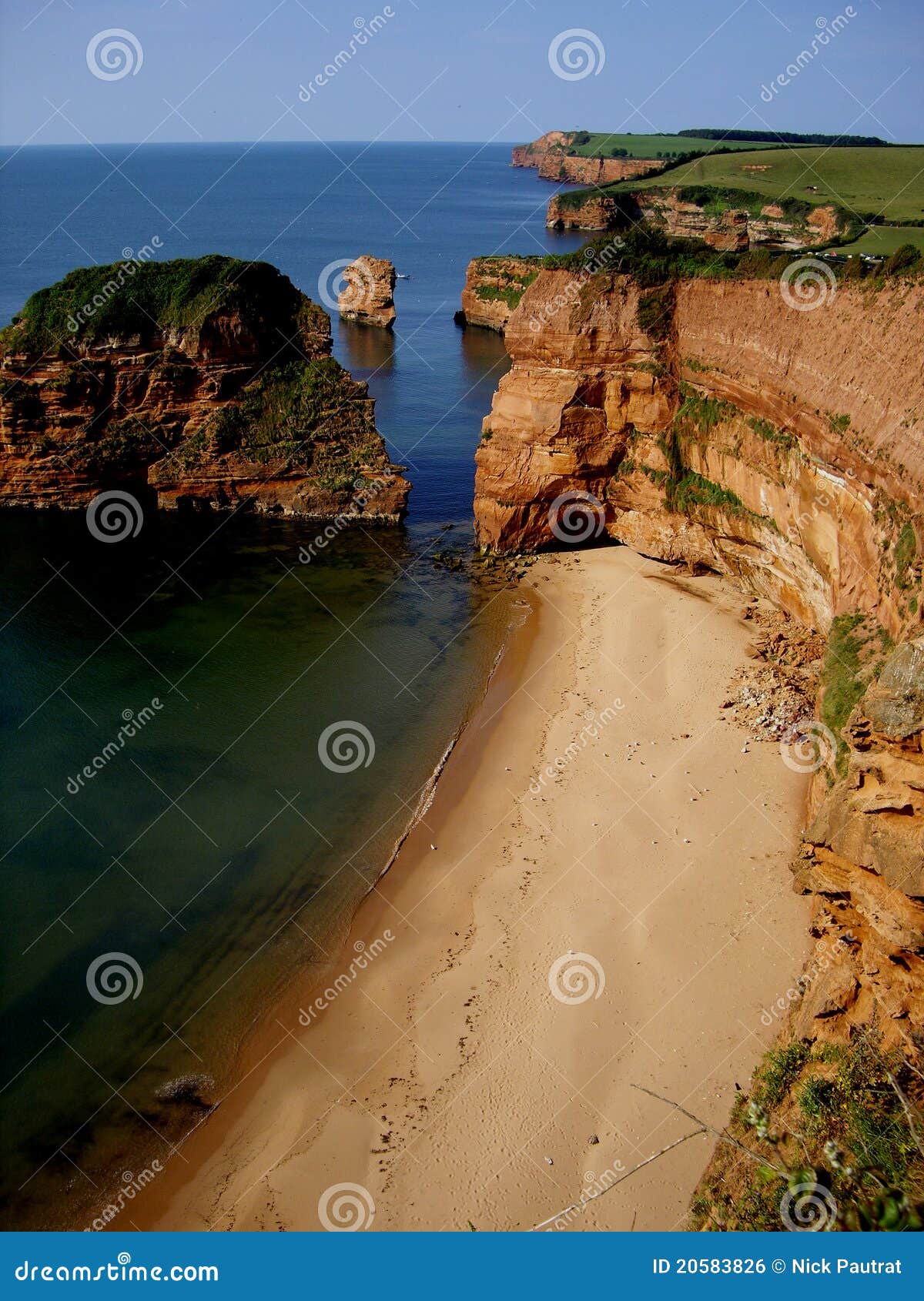 Ladram Bay in England stock photo. Image of shore, aerial - 20583826