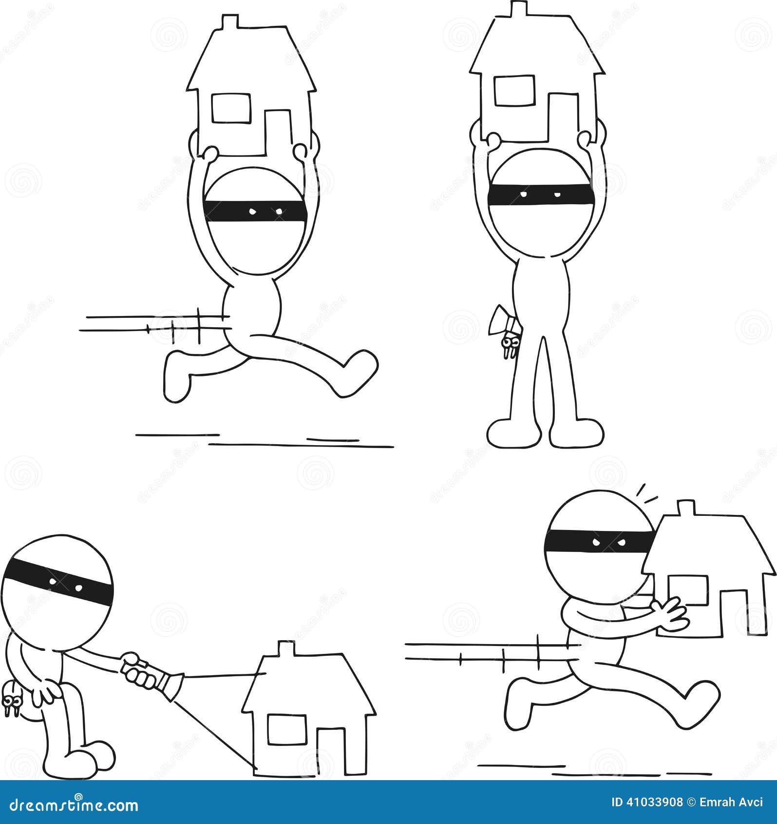 Ladro Cartoon Set illustrazione di stock. Illustrazione di nero - 41033908