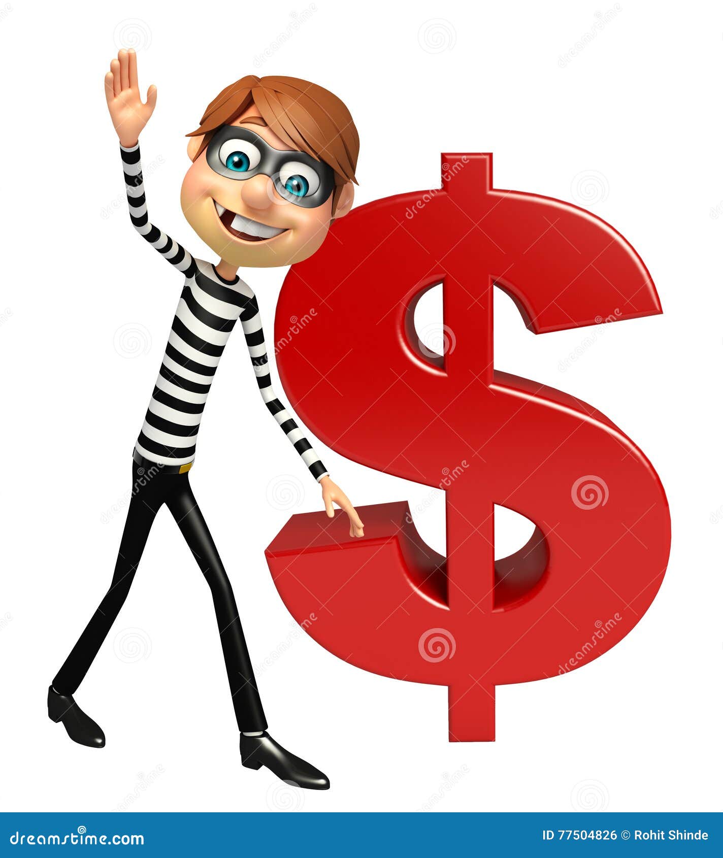 Ladro Con Il Simbolo Di Dollaro Illustrazione di Stock - Illustrazione ...