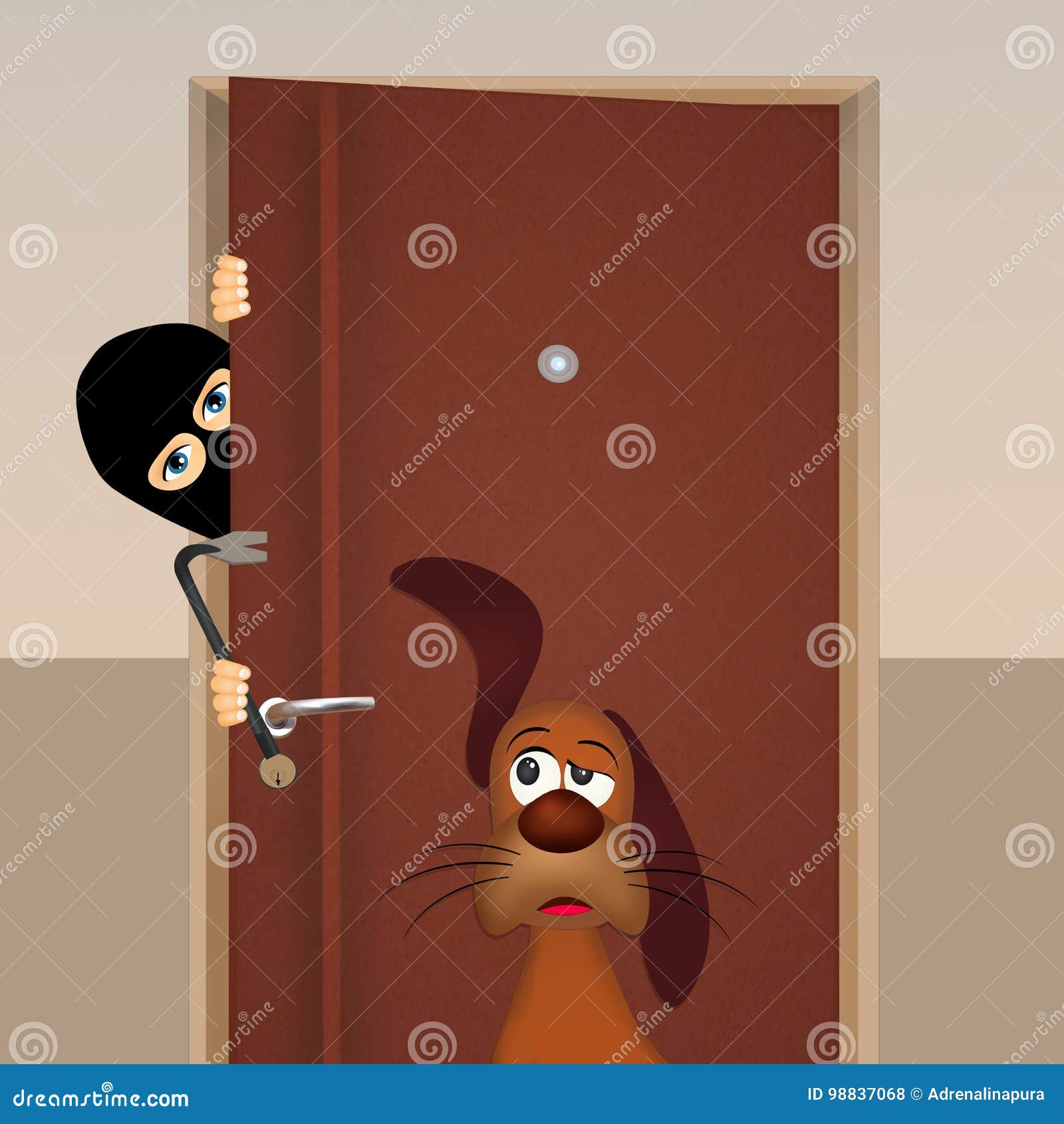 Ladrones del perro stock de ilustración. Ilustración de alarmar - 98837068