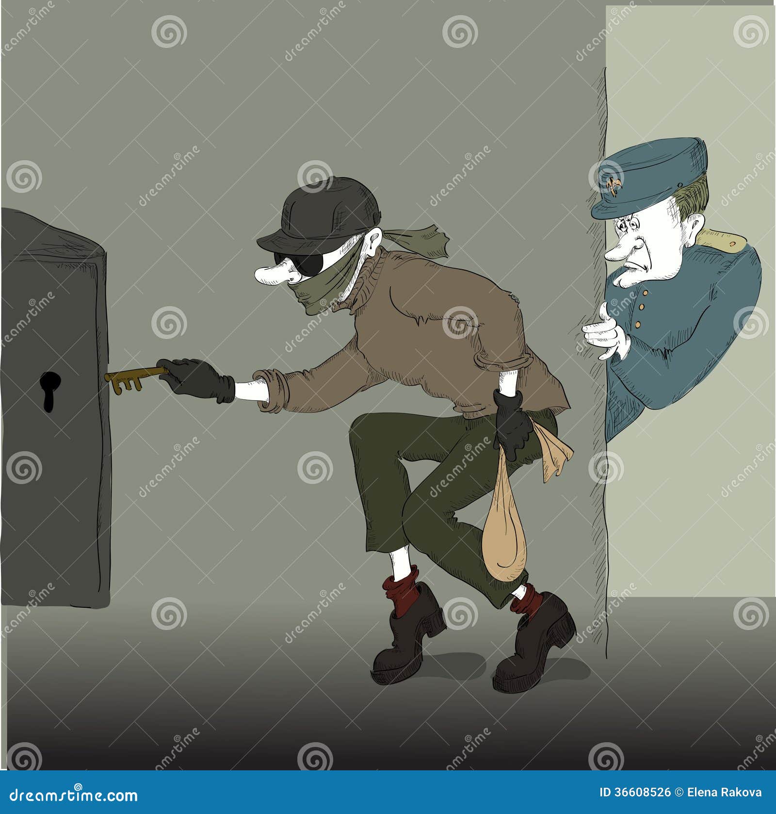 Ladronzuelo stock de ilustración. Ilustración de reloj - 36608526