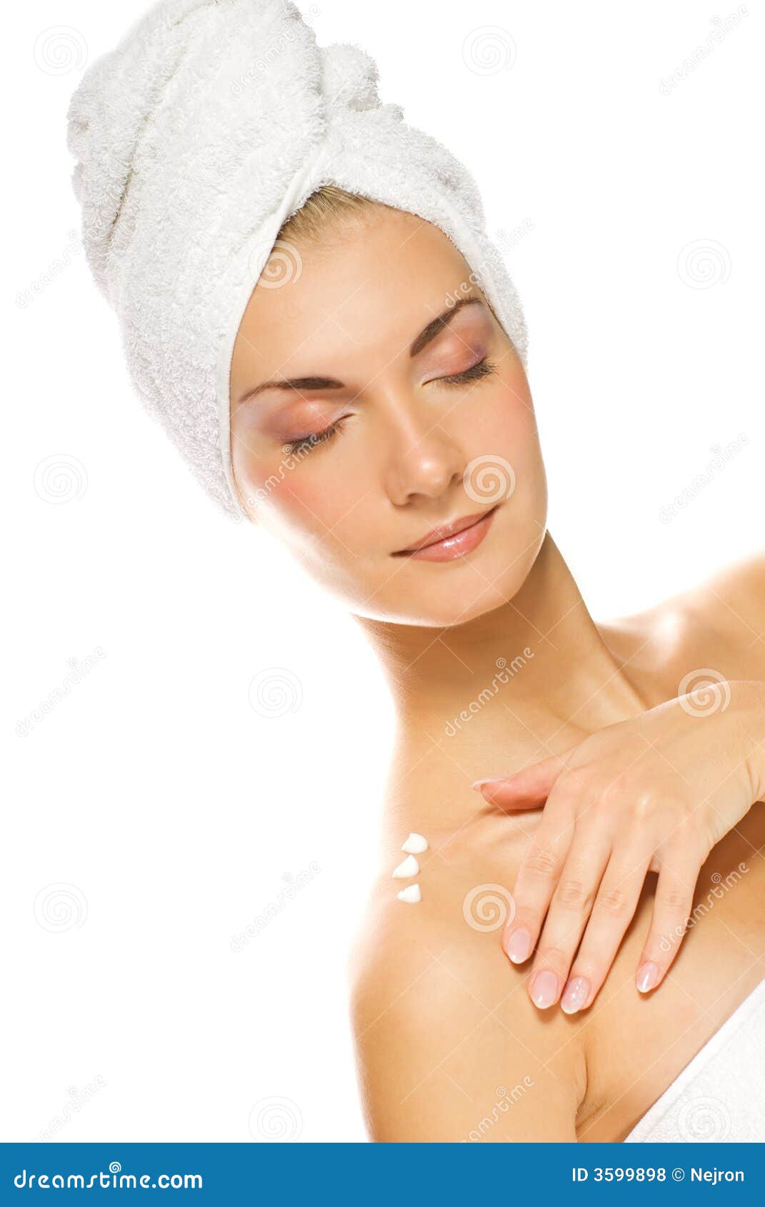 Lady applying creme stock photo. Image of healthcare, lovely - 3599898