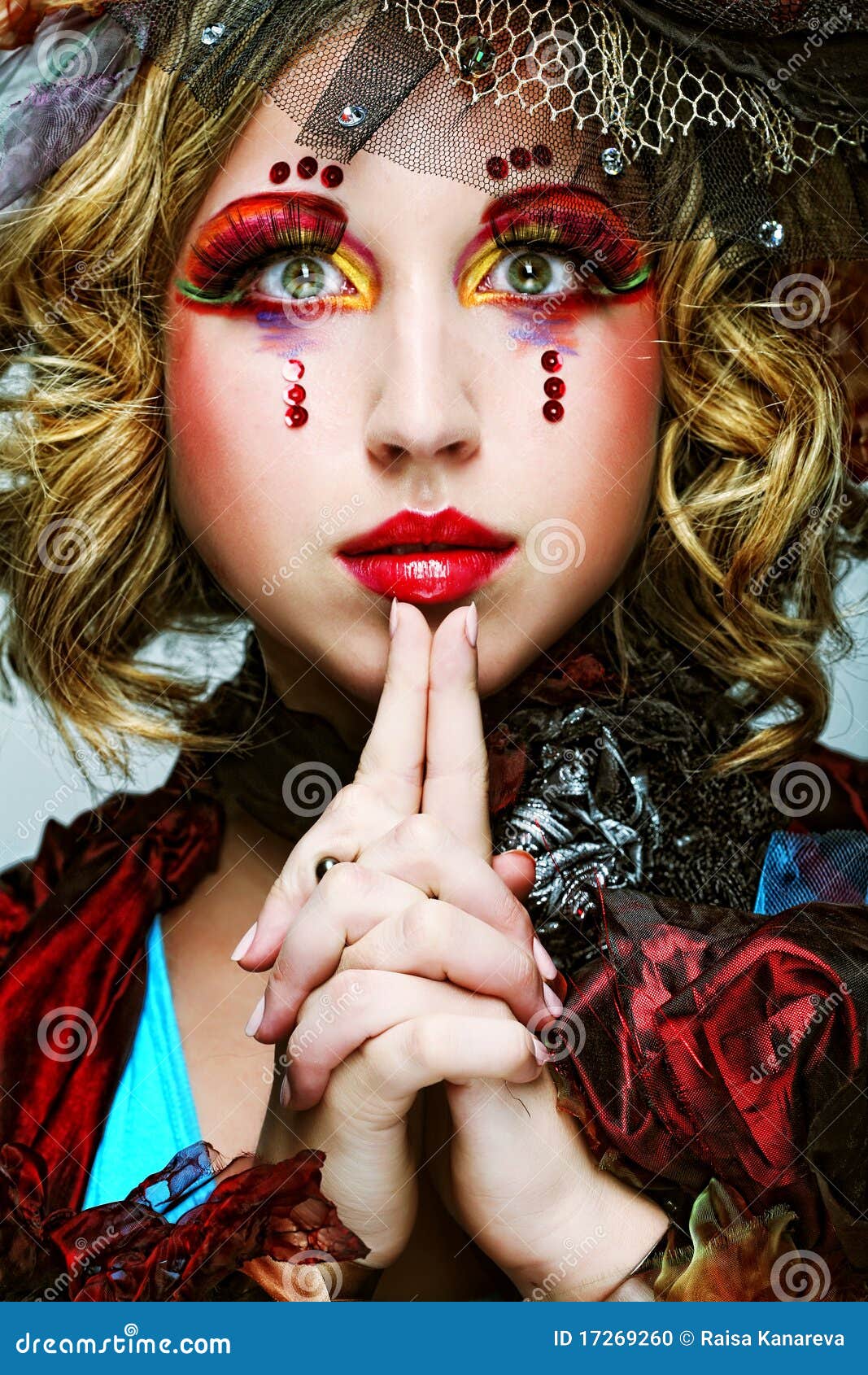 Lady with Artistic Make-up.Doll Style Stock Photo - Image of makeup ...