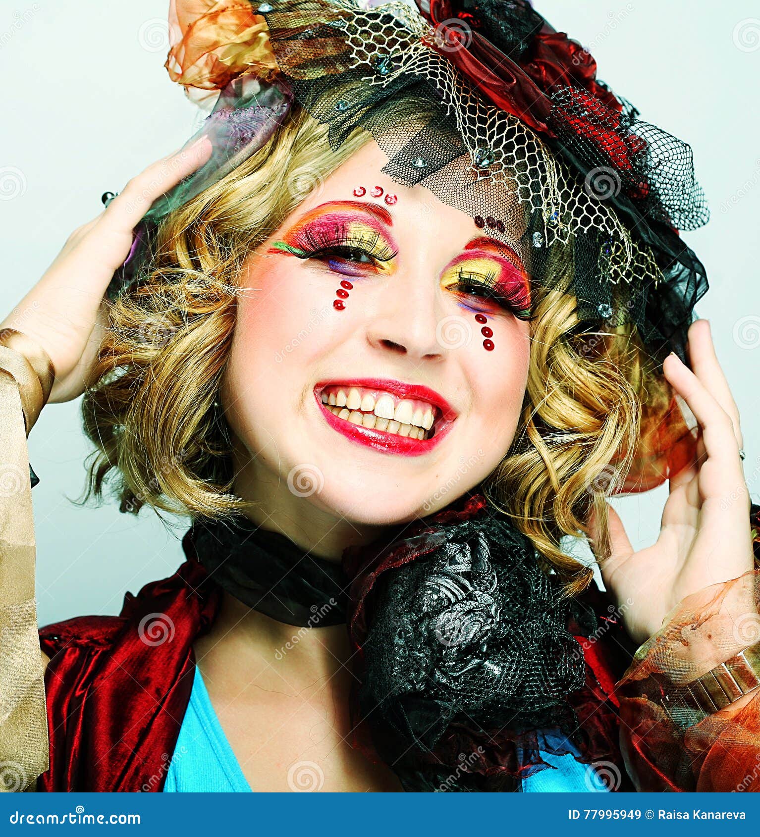 Lady with Artistic Make-up.Doll Style Stock Image - Image of lovely ...