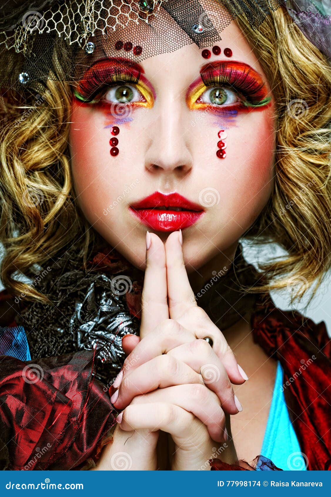 Lady with Artistic Make-up.Doll Style Stock Photo - Image of design ...