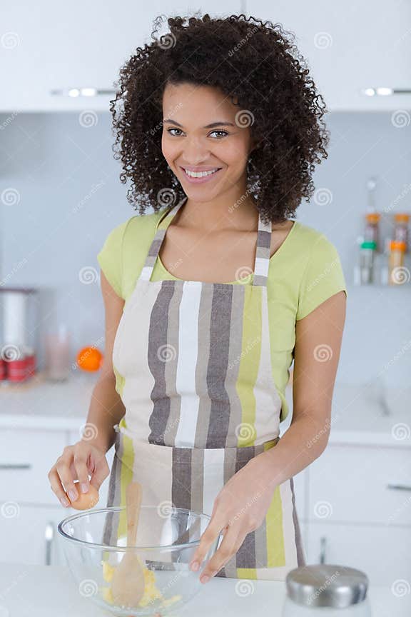 Lady baking at home stock image. Image of making, kitchen - 132189447