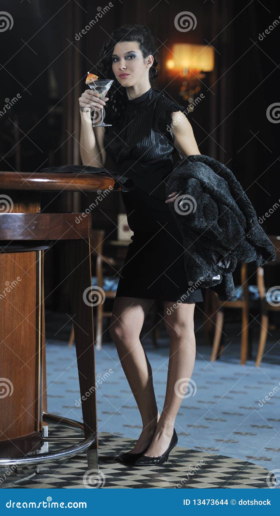 Lady in bar stock photo. Image of lifestyle, adult, model - 13473644