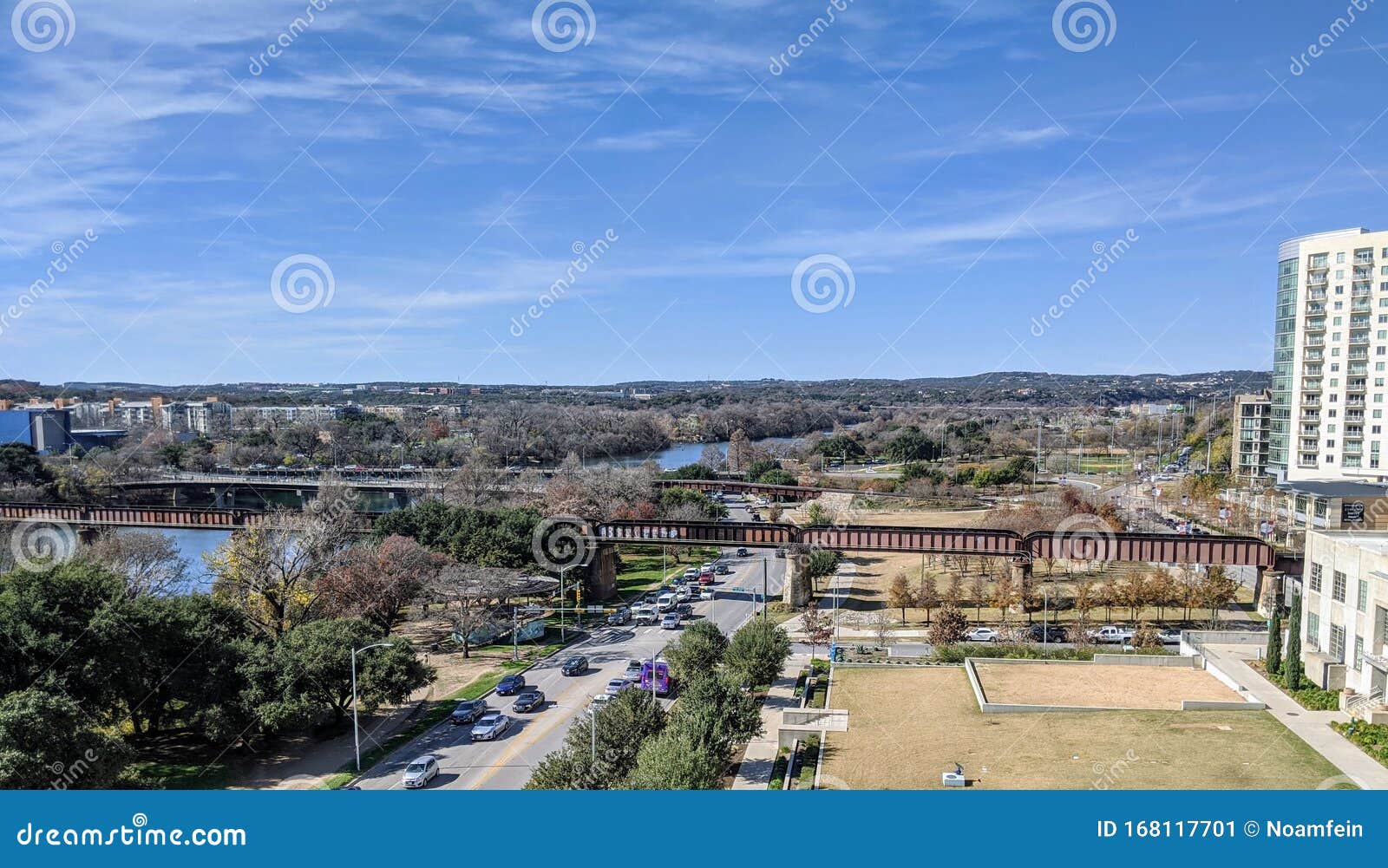 Lady Bird Lake Sunset View Of Austin Downtown Skyline Modern Buildings ...