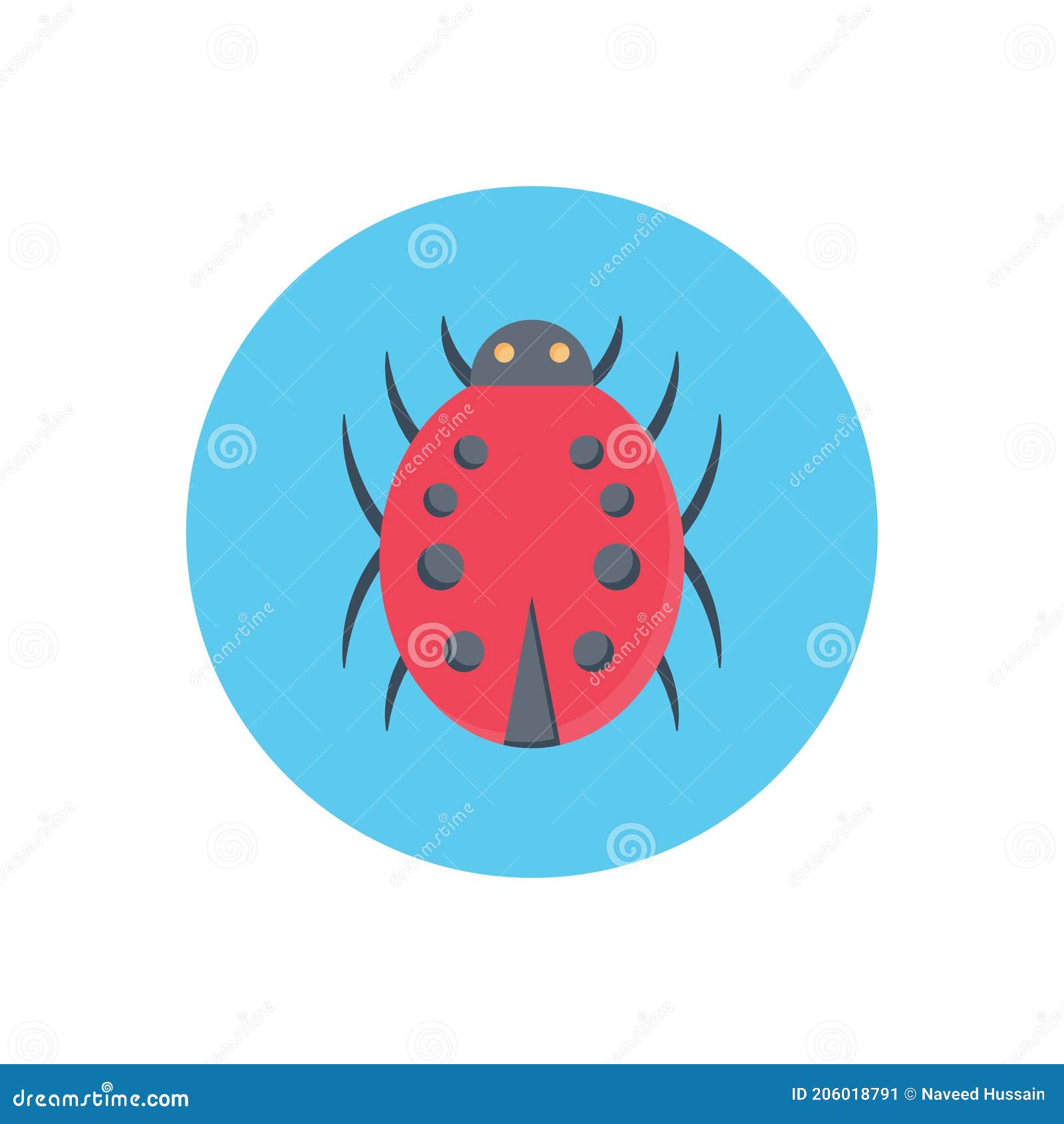 Lady bird stock vector. Illustration of vector, isolated - 206018791