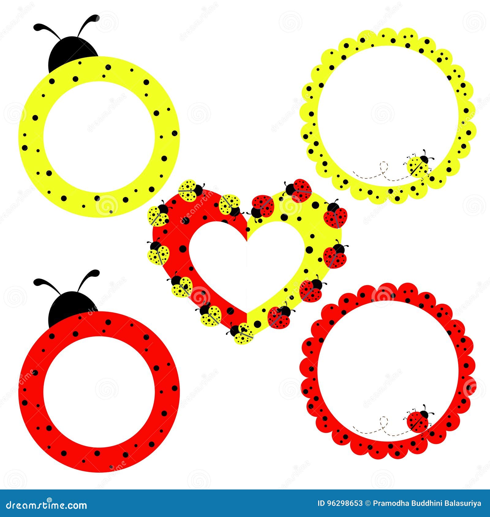 Lady birds frame design stock vector. Illustration of hungry - 96298653
