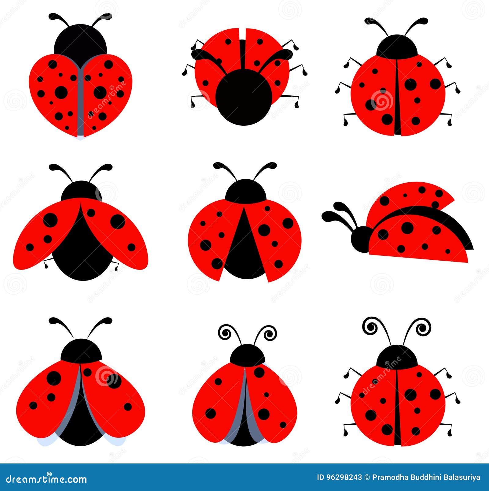 Lady birds icons stock illustration. Illustration of smile - 96298243