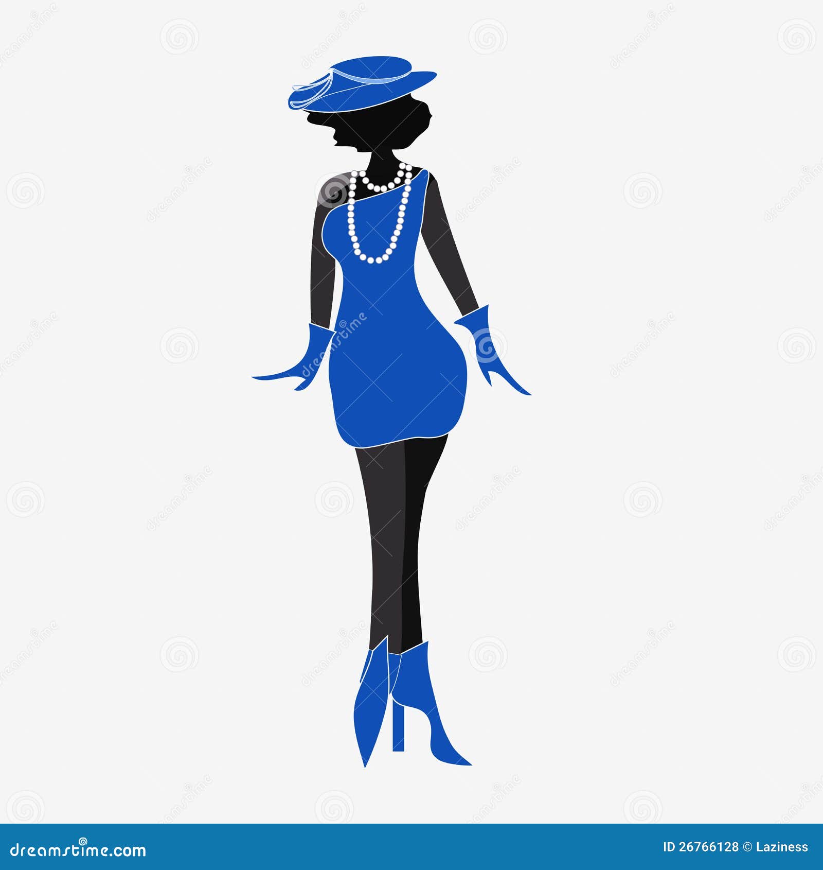 Lady in blue stock vector. Illustration of elegance, blue - 26766128