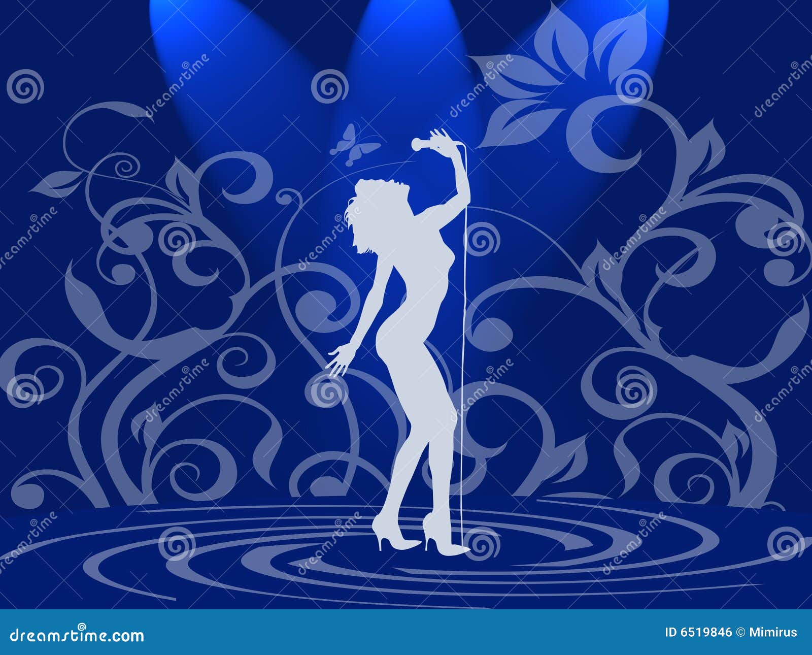 Lady in blue stock illustration. Illustration of musical - 6519846
