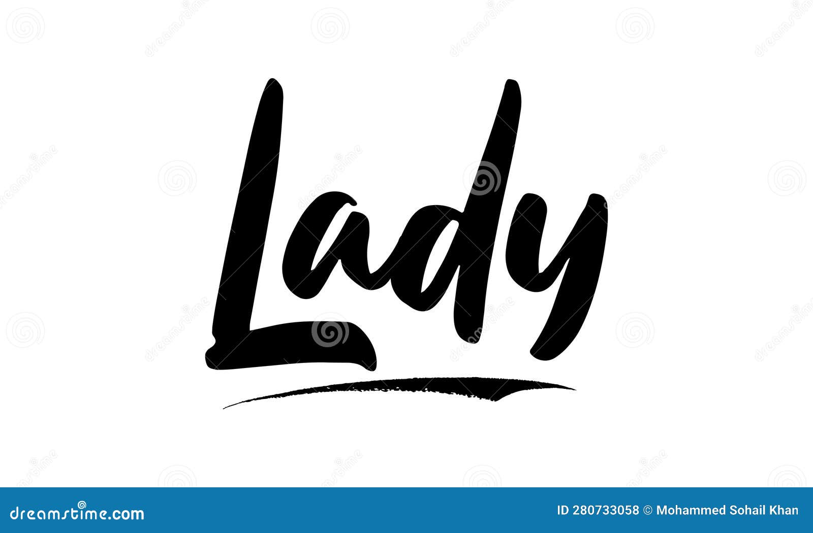 Lady Bold Typography Lettering Text Vector Design Quote Stock Vector ...