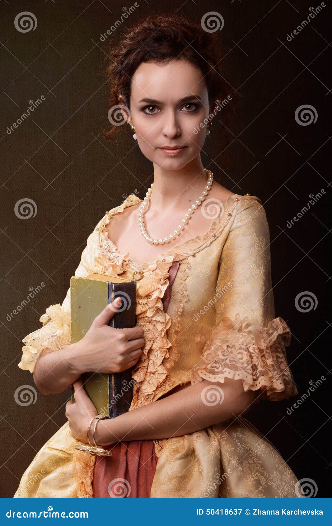 Lady with book stock image. Image of vintage, beauty - 50418637