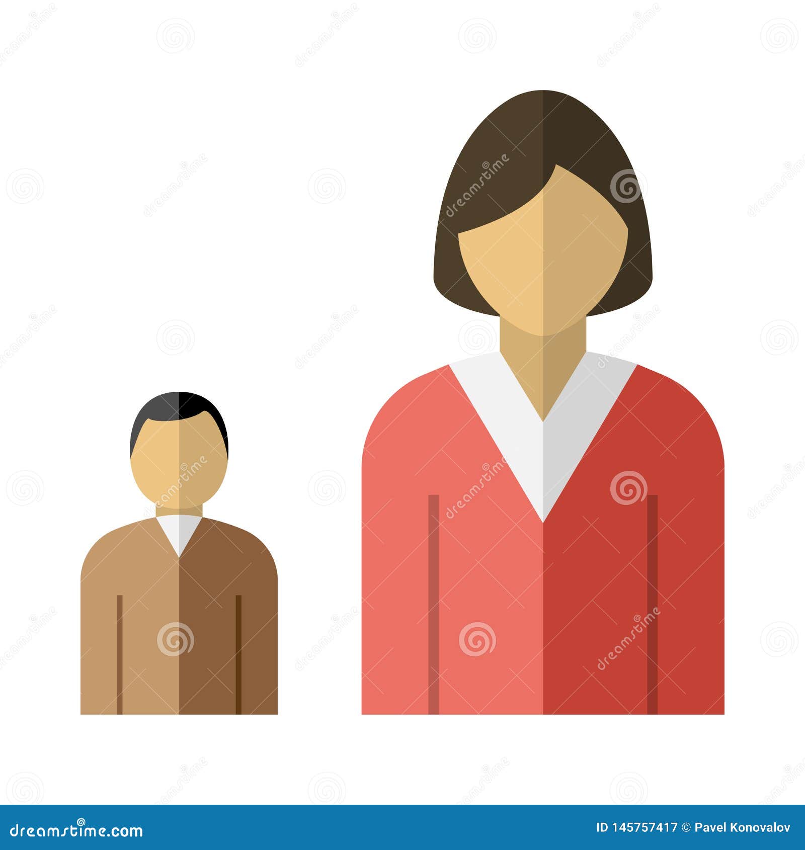 Lady Boss with Subordinate Icon Stock Vector - Illustration of group ...