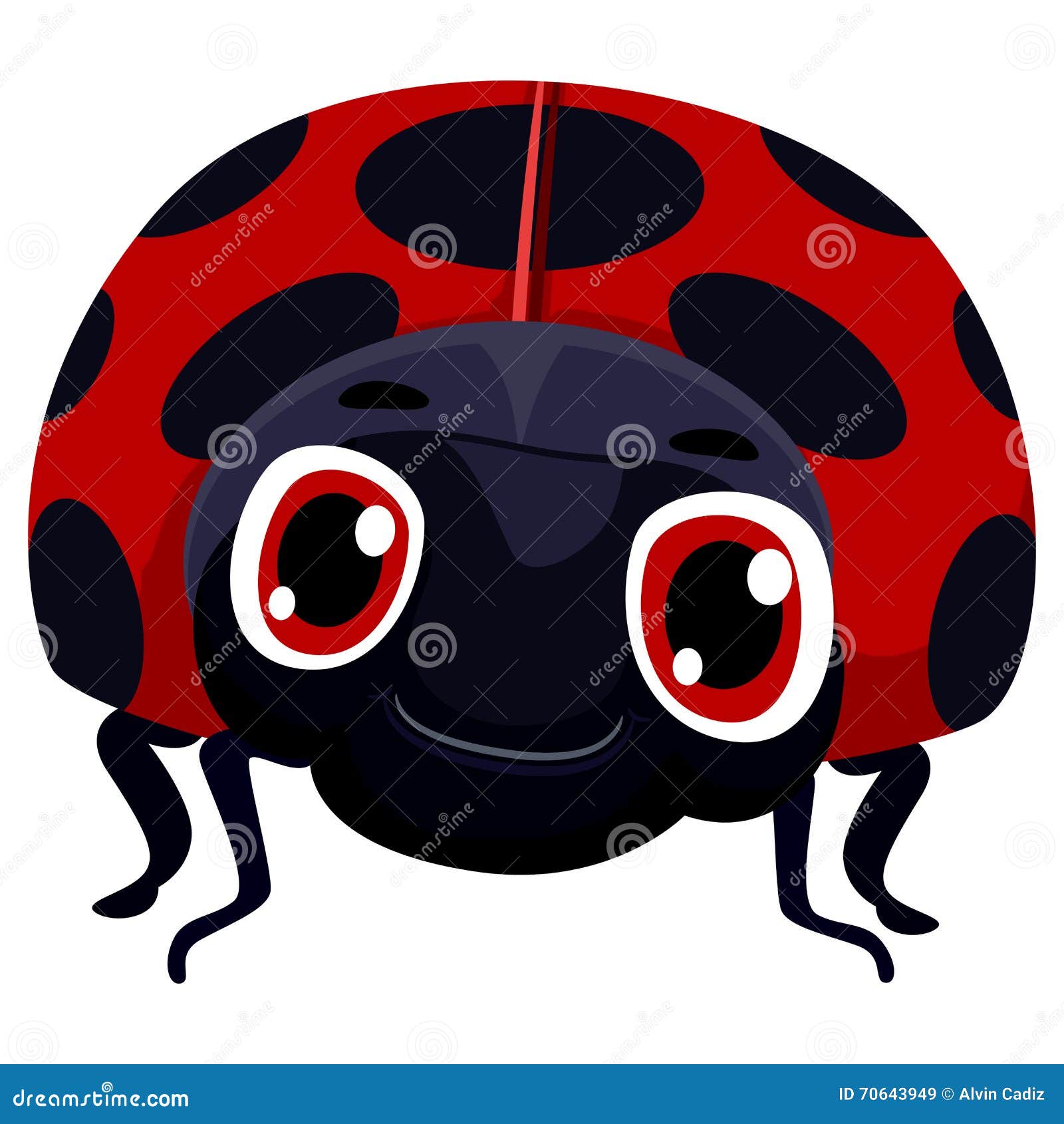 Lady Bug Cartoon stock vector. Illustration of reflection - 70643949