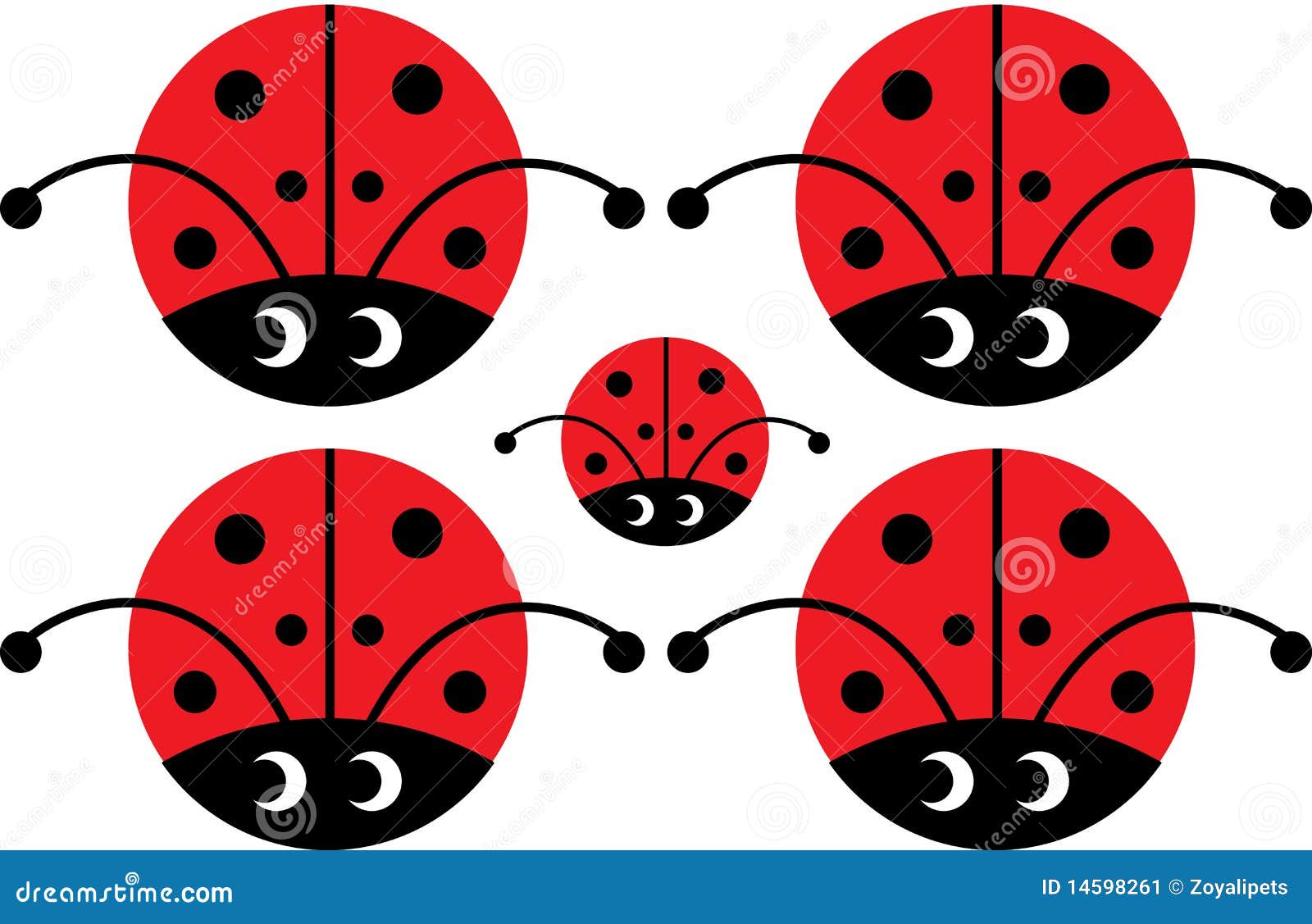 Lady bug with eyes stock vector. Illustration of icon - 14598261