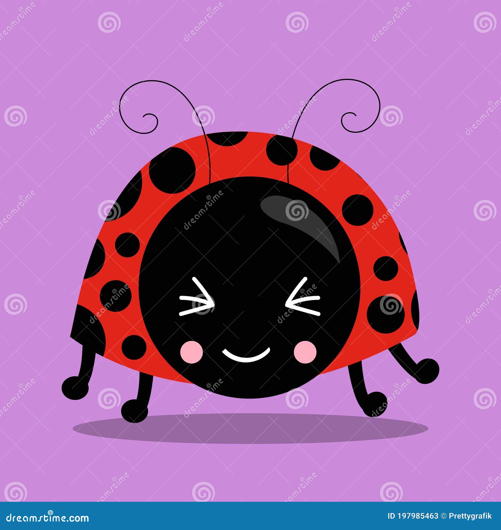 LADY BUG FRONT WINK 04 stock vector. Illustration of cartoon - 197985463