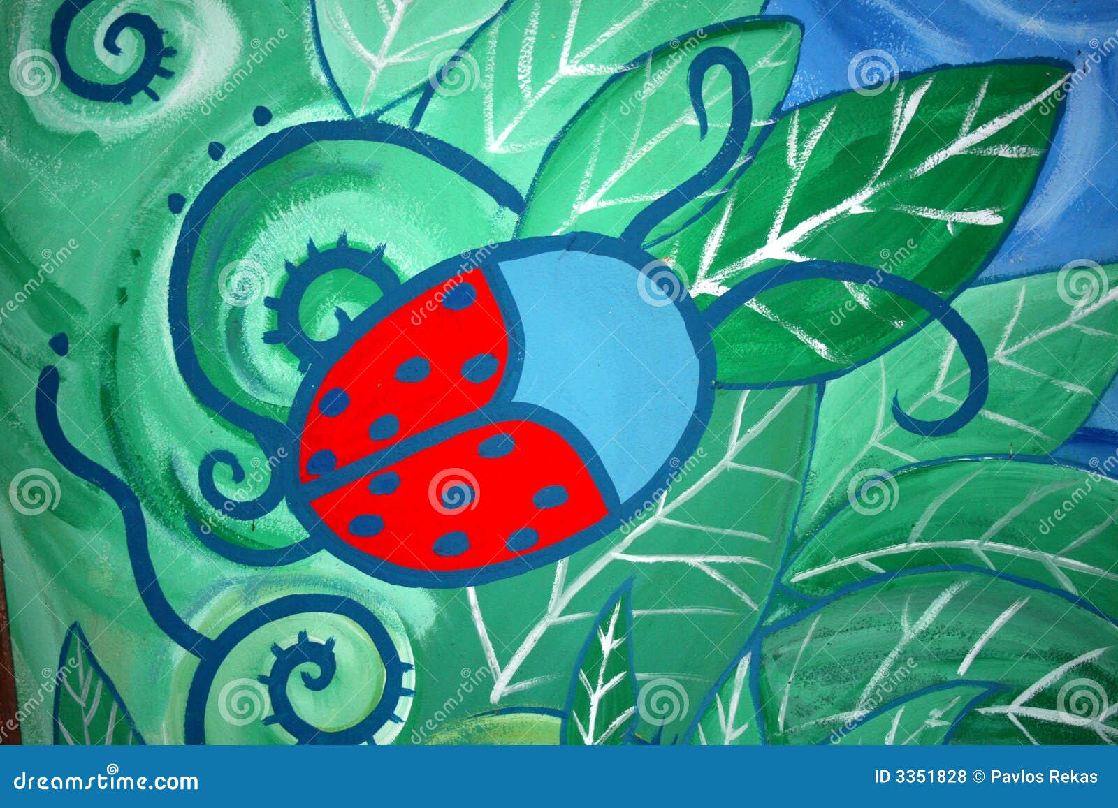 Lady bug graffiti editorial stock photo. Image of blue - 3351828