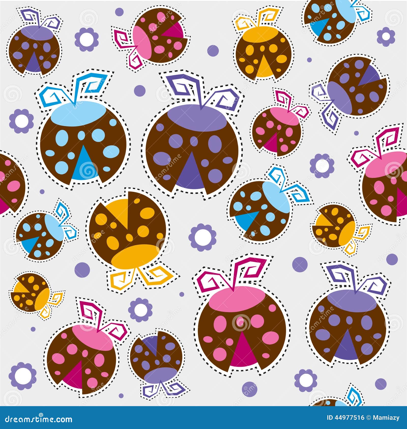 Lady bug Pattern stock vector. Illustration of beetle - 44977516