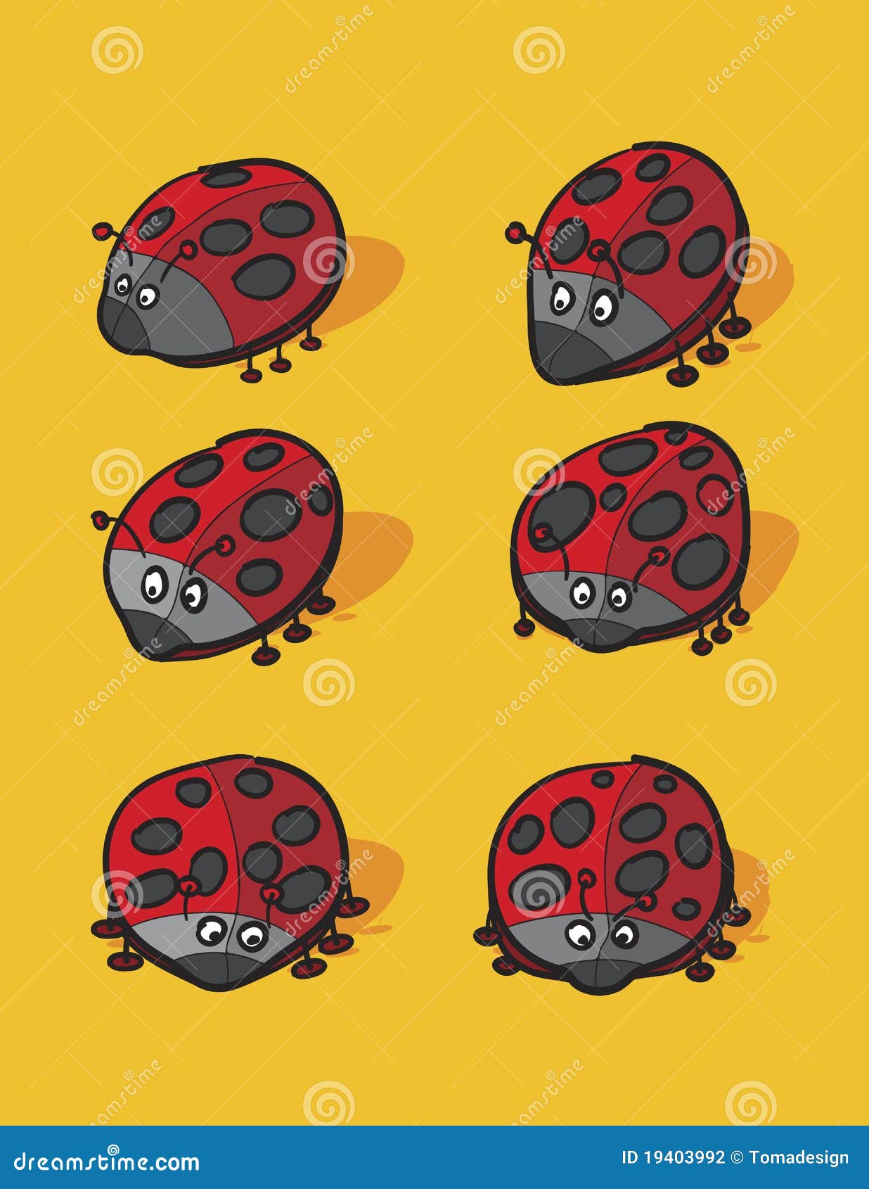 Lady bugs cartoon stock vector. Illustration of decoration - 19403992